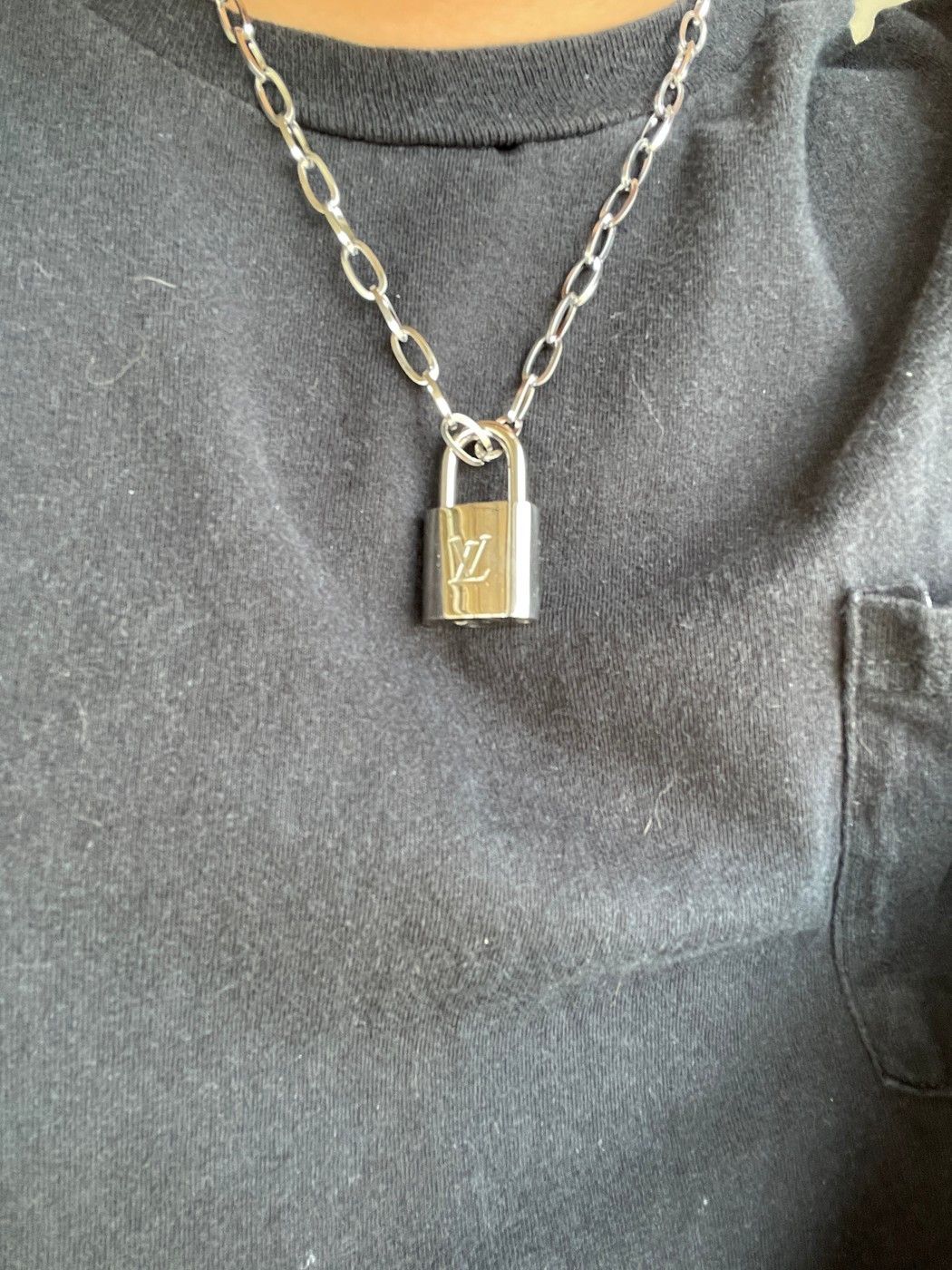 Louis Vuitton Silver Lock Necklace | Grailed
