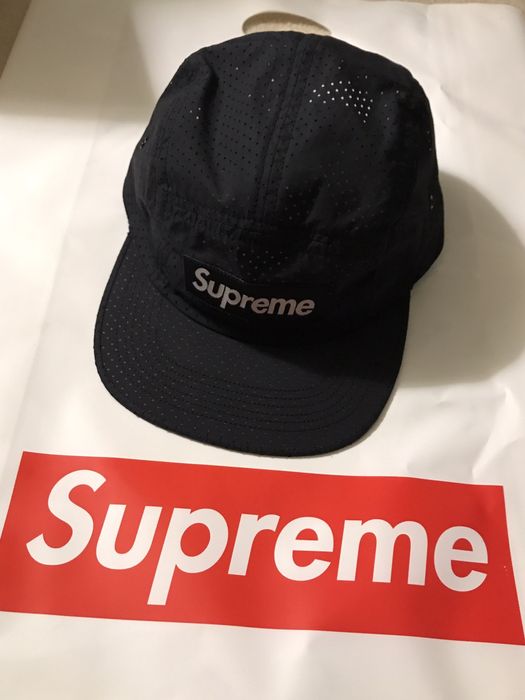 Supreme Perforated Black Supreme Hat | Grailed