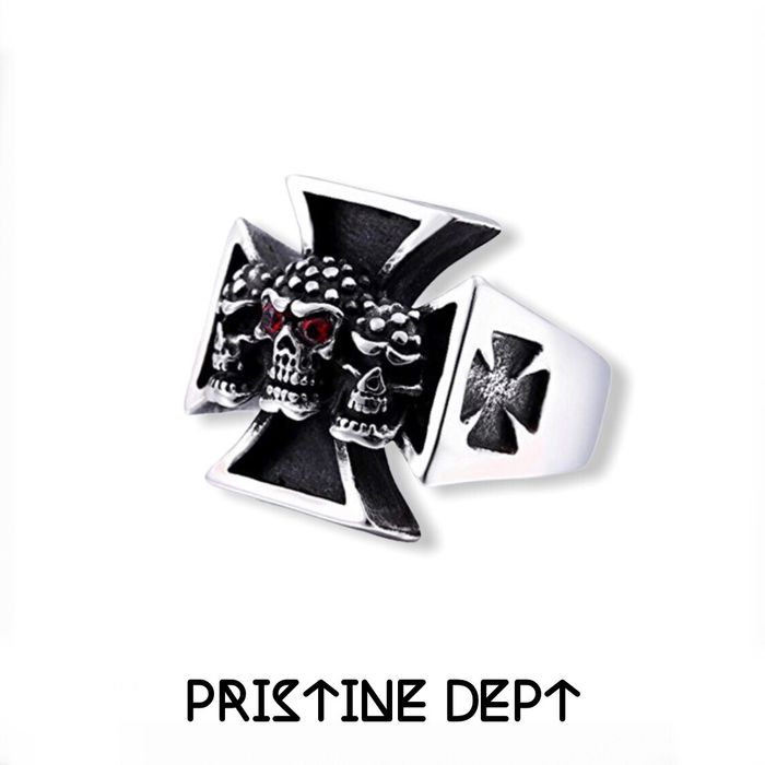 Vintage RING - Iron Cross Skull Ring | Grailed