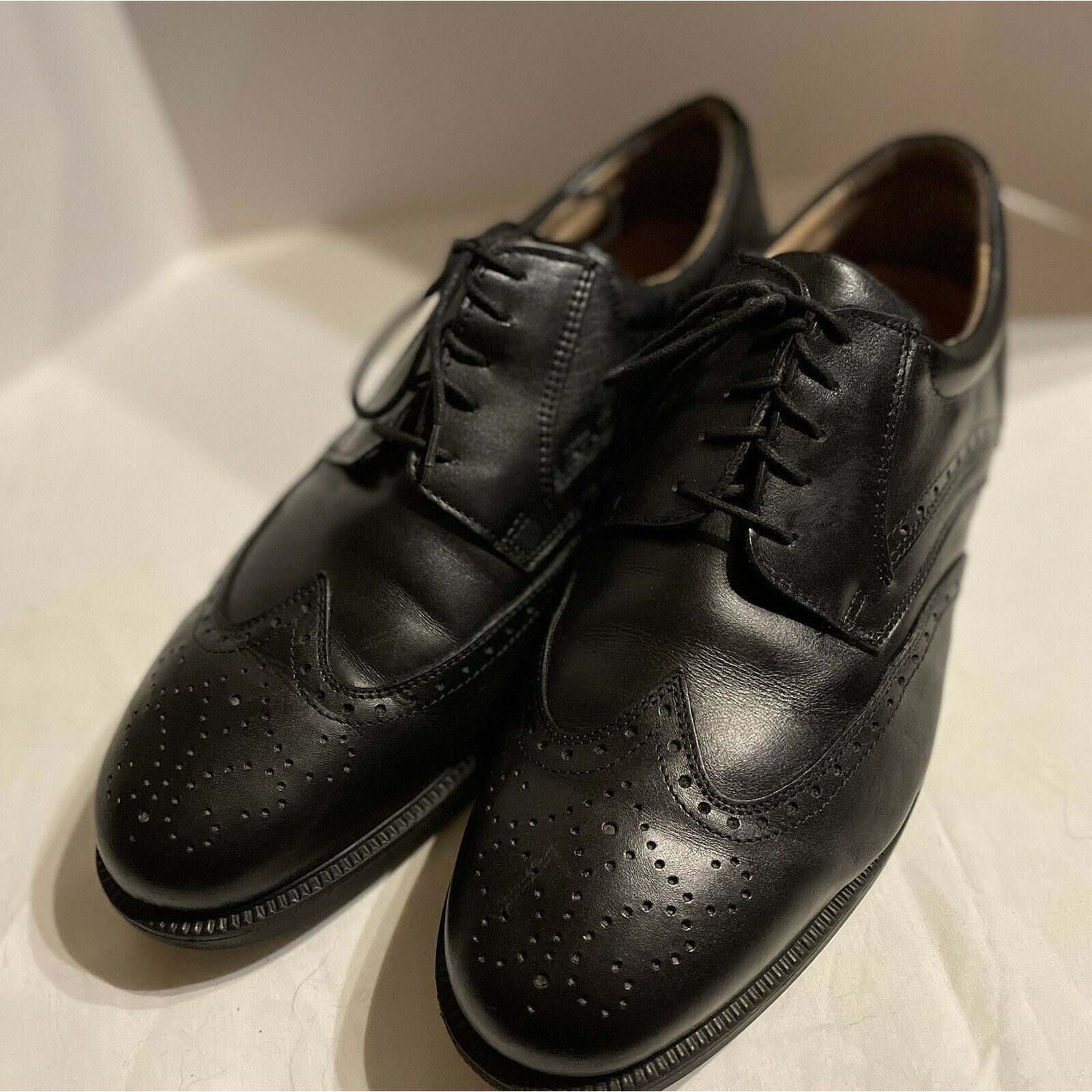 Bass Bass Flex Step Sz 13 W Black Wingtip Oxfords | Grailed