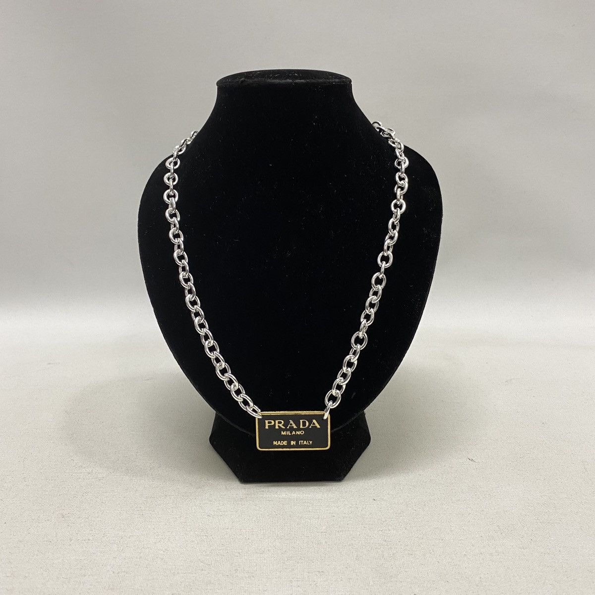 Jewelry × Prada PRADA GOLD PENDANT SILVER NECKLACE | Grailed