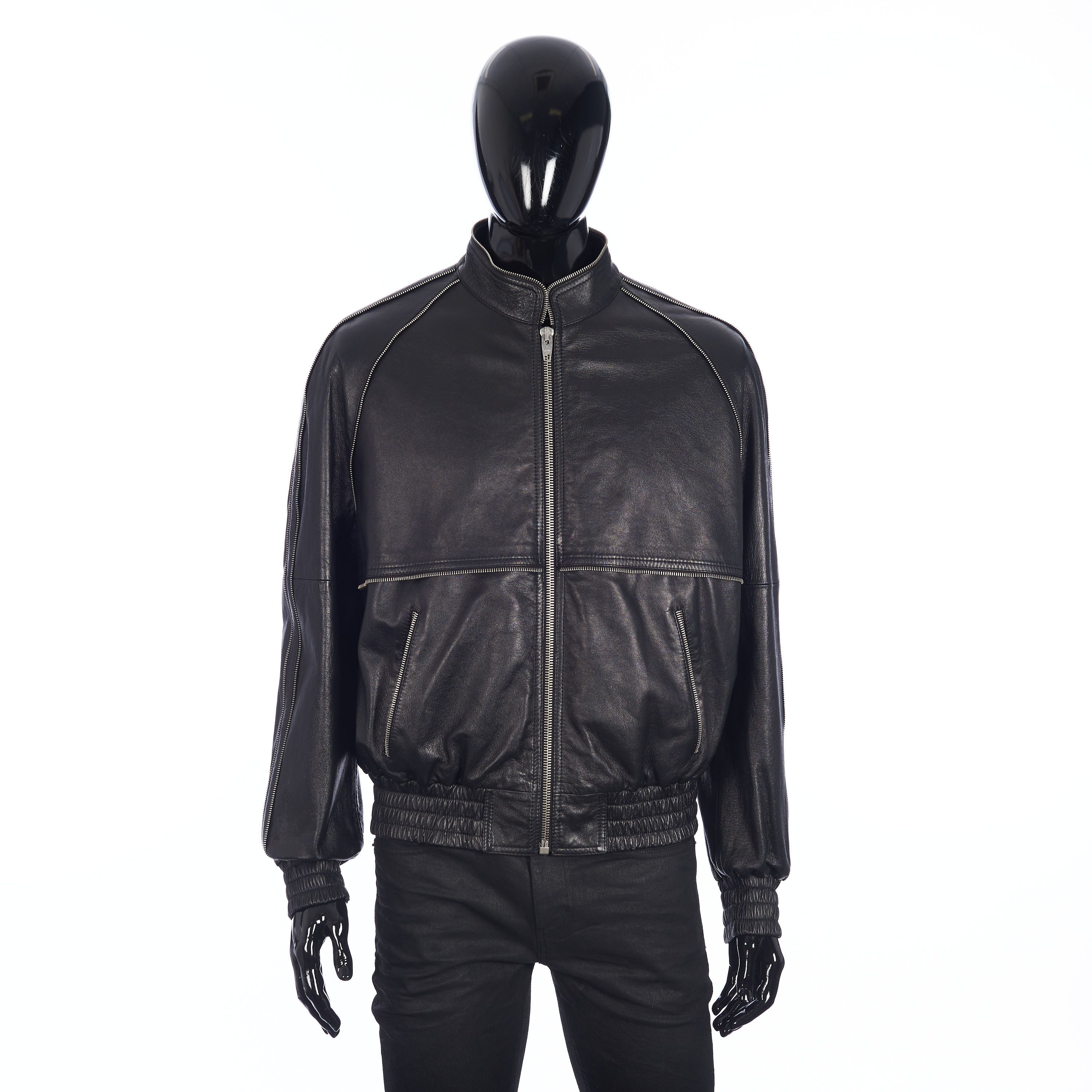 Celine Raglan Jacket With Zipper Details In Soft Black Lambskin | Grailed