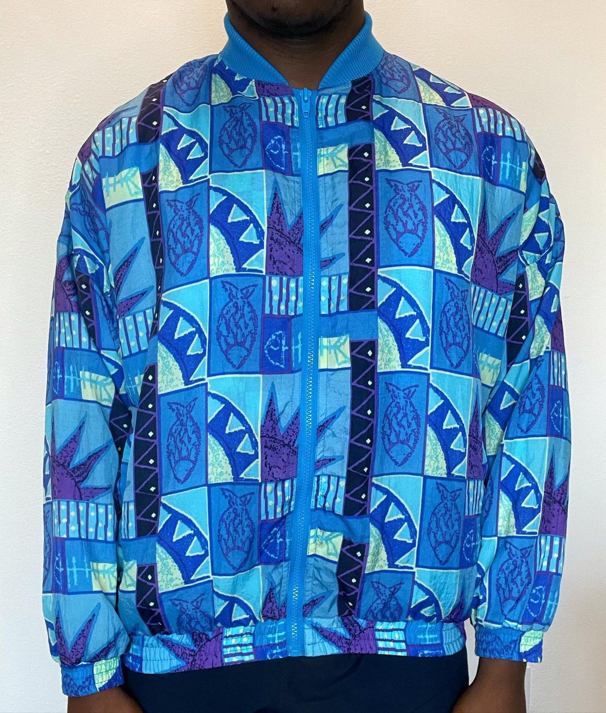 Streetwear × Vintage Vintage Colorful Abstract Fish Windbreaker | Grailed