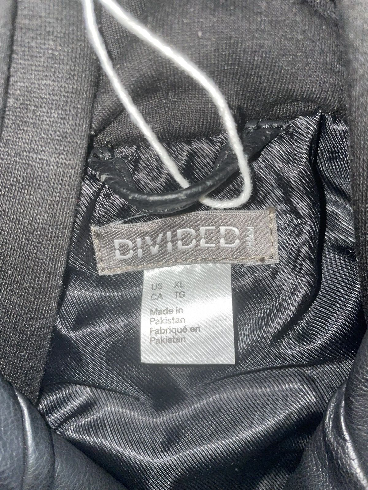 Divided Leather jacket with hoodie | Grailed