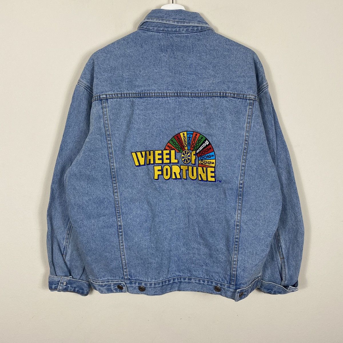 Vintage Vintage 90s Wheel of Fortune Denim Jacket L | Grailed