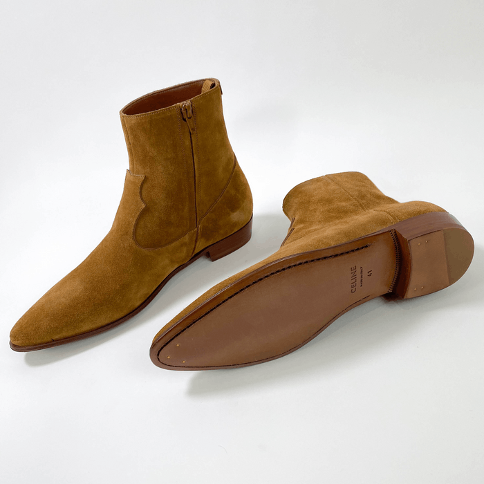 Celine SS19 Jacno 30 Suede Western Boots | Grailed