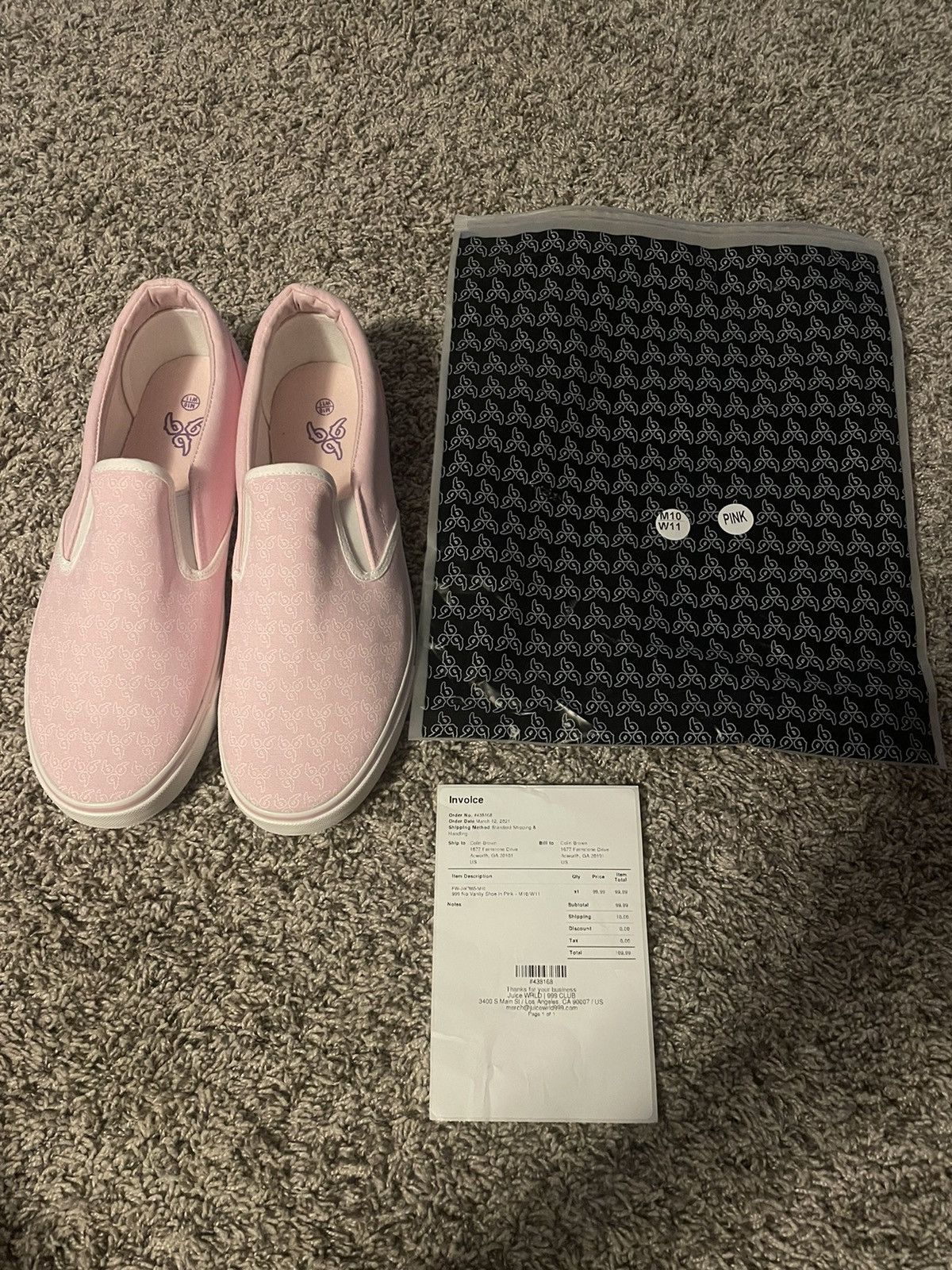 999 Club Juice WRLD No Vanity Slip On Shoes Pink 10 | Grailed