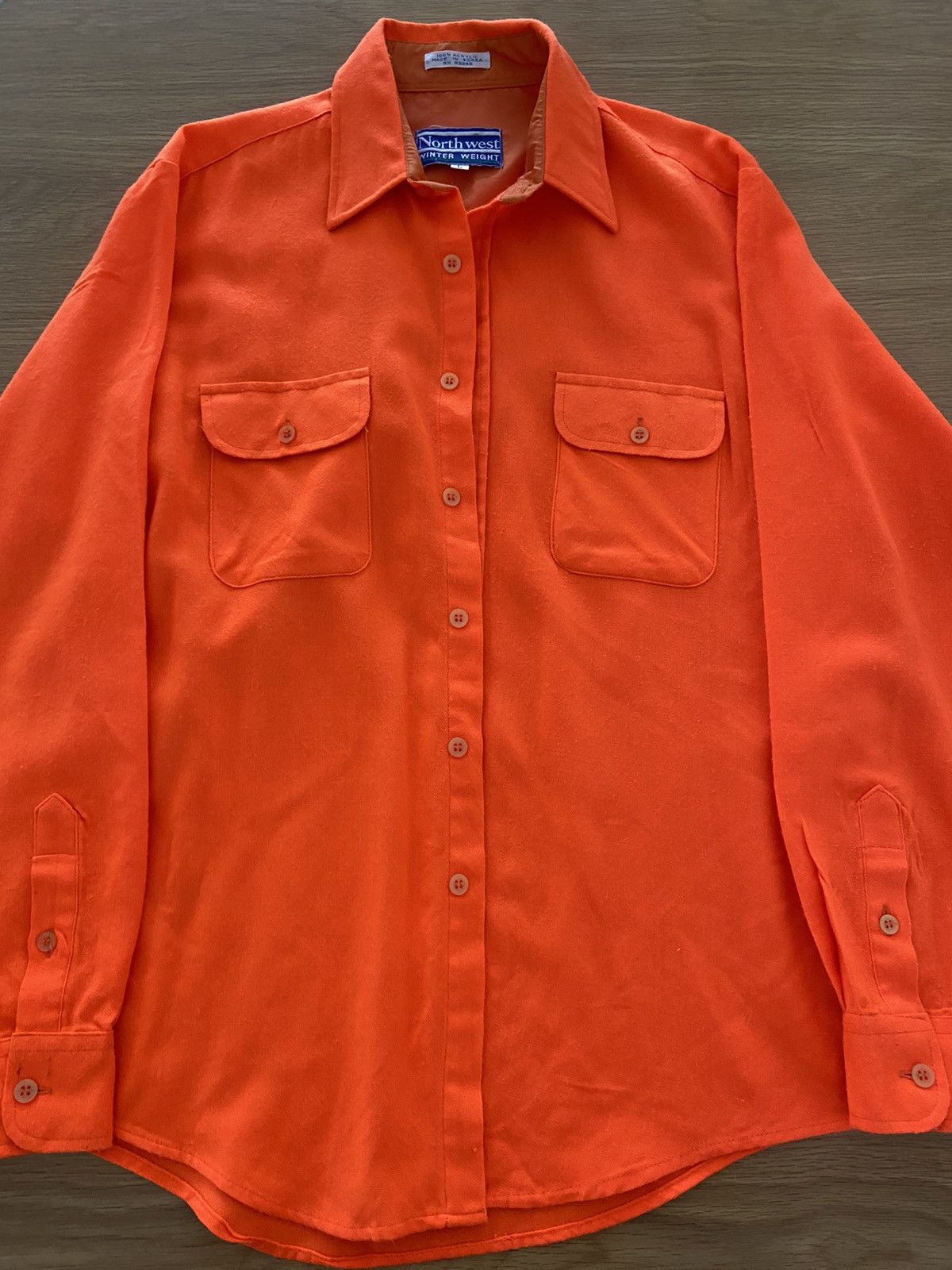 Streetwear × Vintage Fluro Orange Button Up Long Sleeve Shirt | Grailed