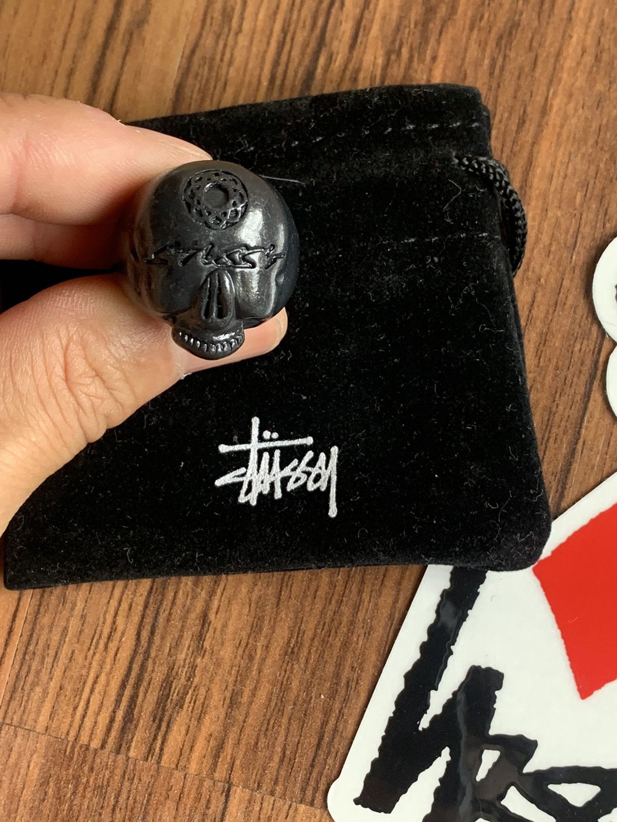 Stussy × Vintage 💫 STUSSY black skull ring 💀 | Grailed