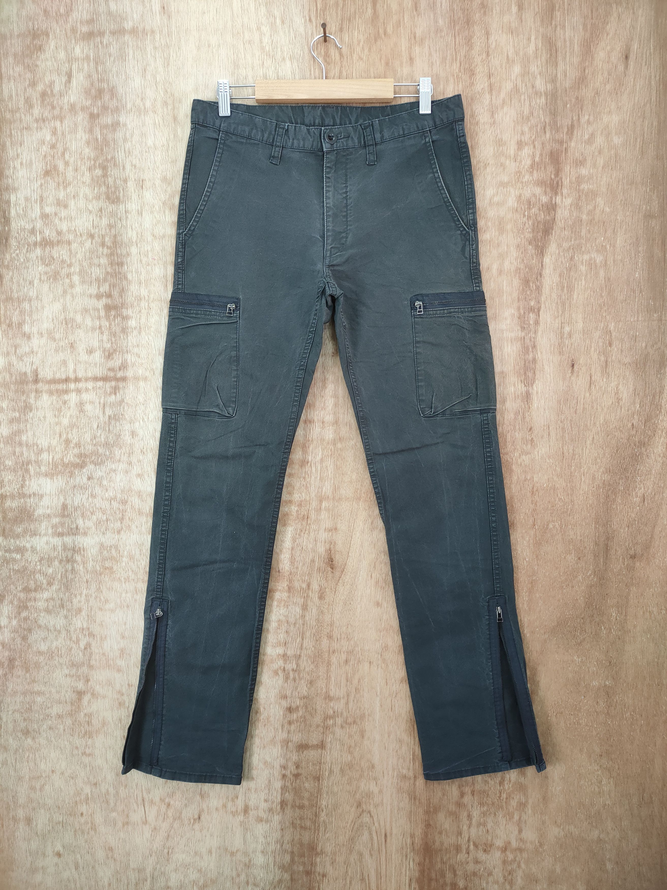 Vintage SHIP JET BLUE CARGO PANTS/ ZIPPER LEG OPEN | Grailed