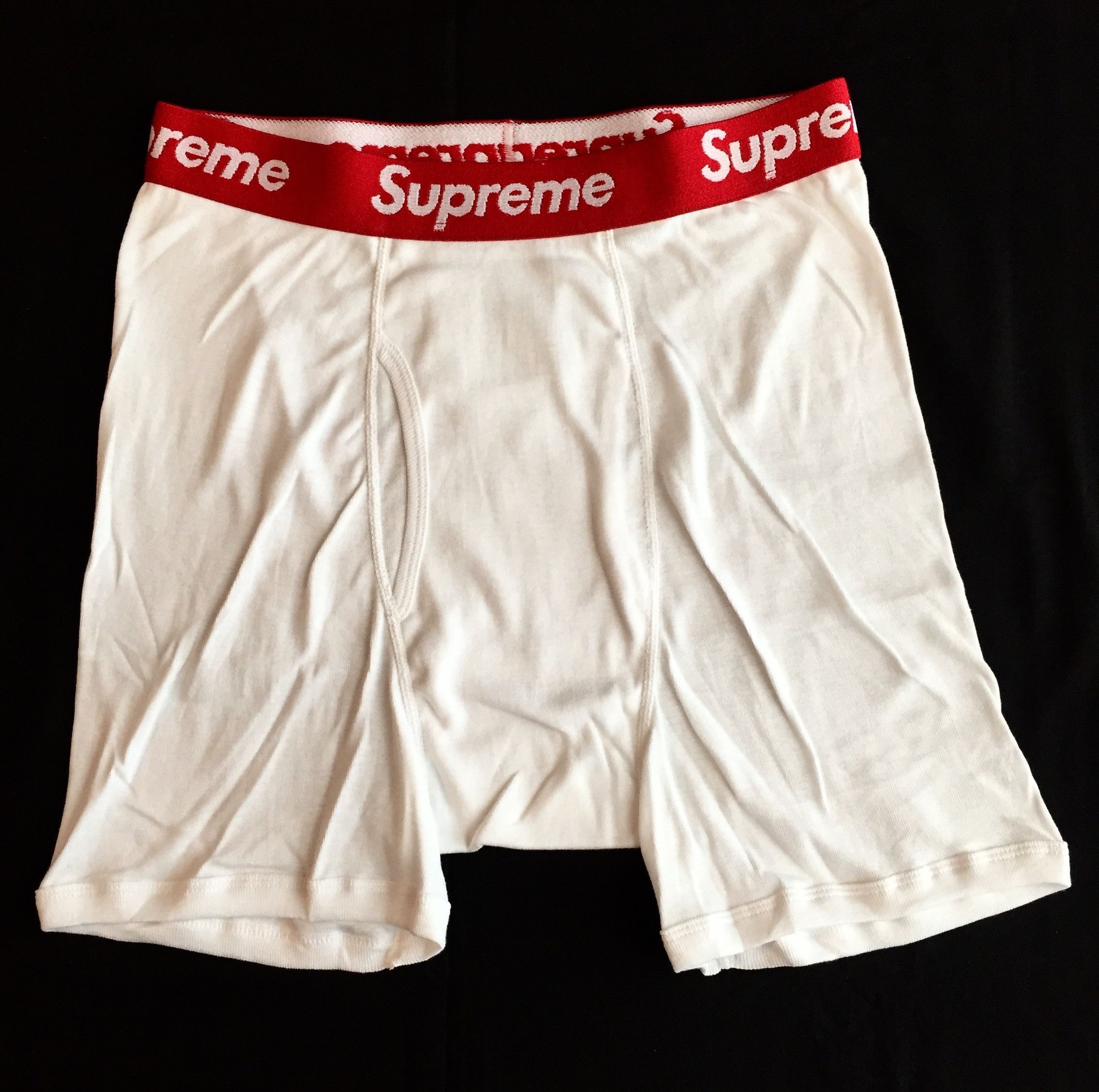 Hanes × Supreme White Red Box Logo Boxers, NEW | Grailed