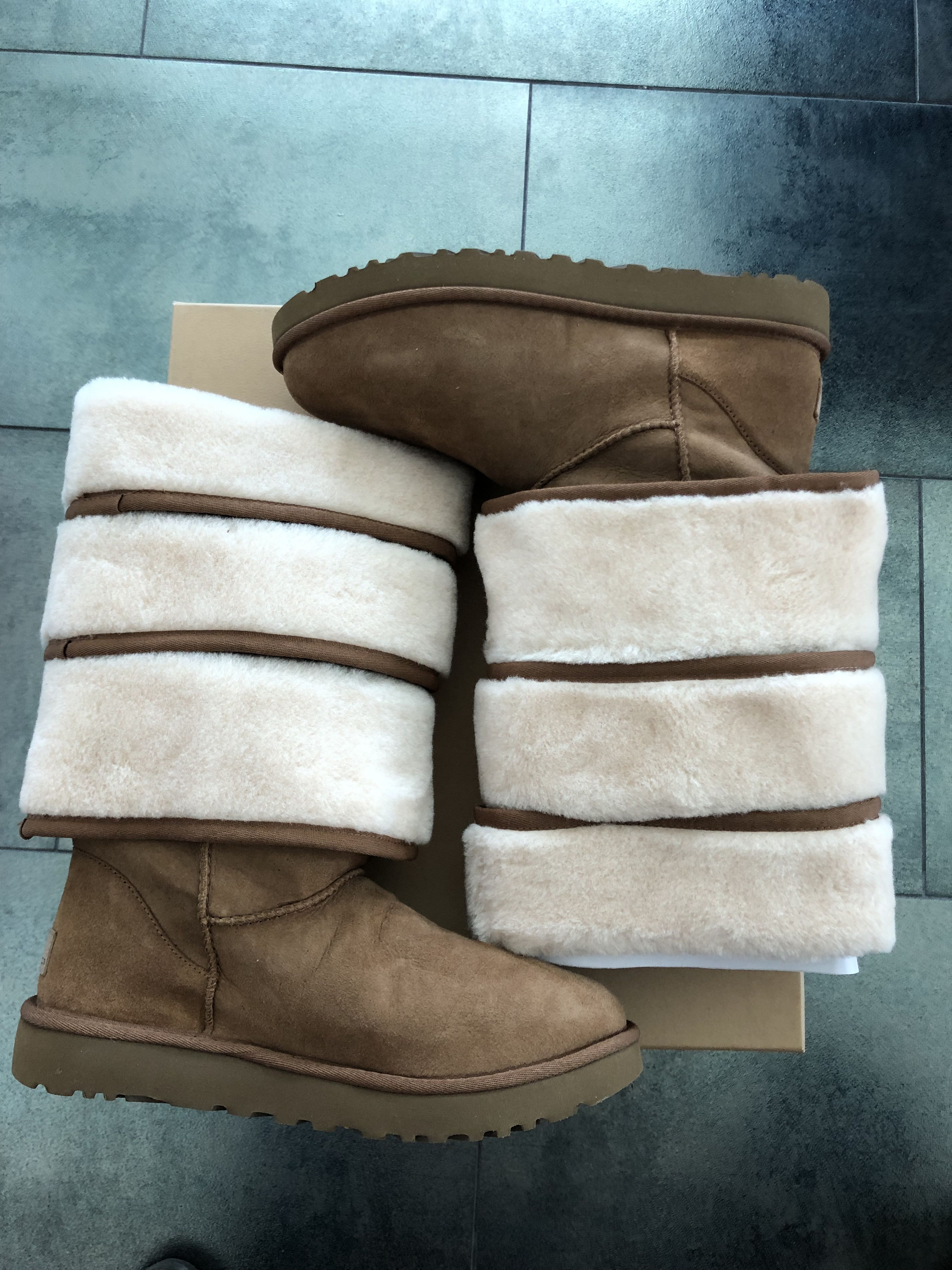 Y/Project Y/Project x UGG brown Triple Layered Shearling Boots Men ...