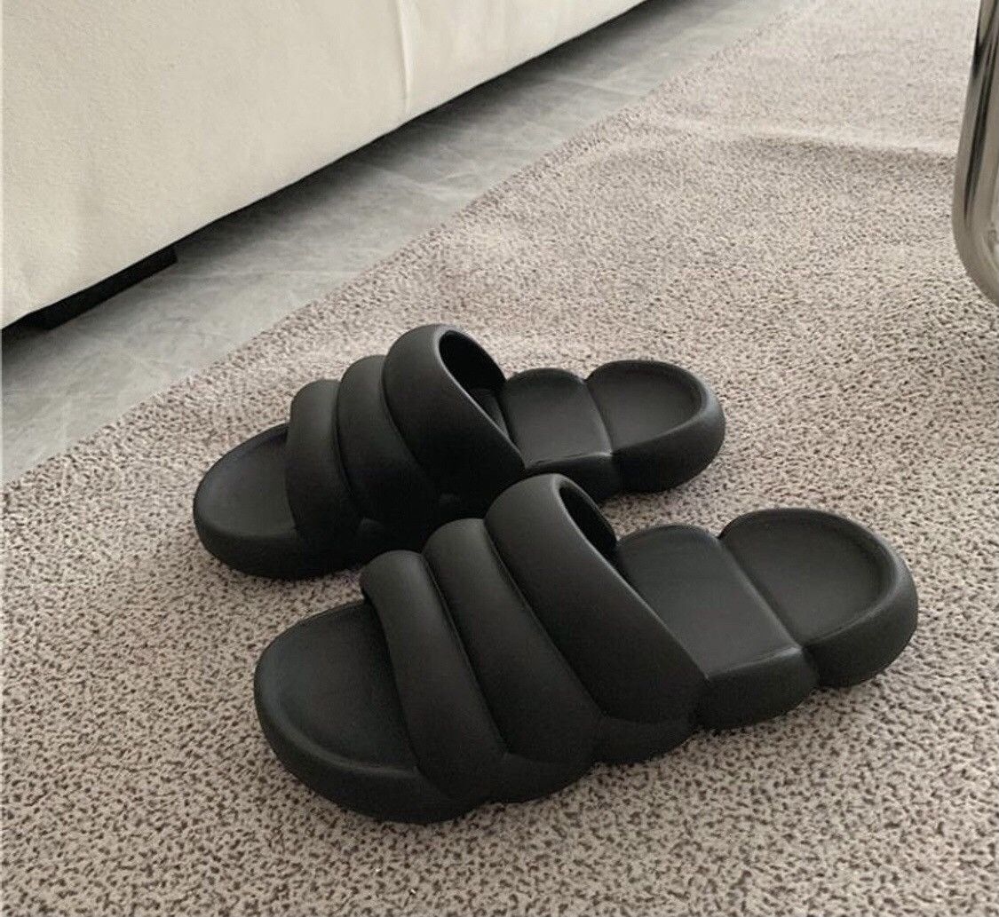 Japanese Brand puffer slides | Grailed