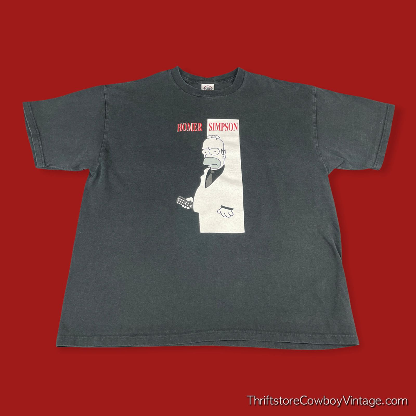 Delta 2000s HOMER SIMPSON SCARFACE T-SHIRT movie parody Al Pacino | Grailed