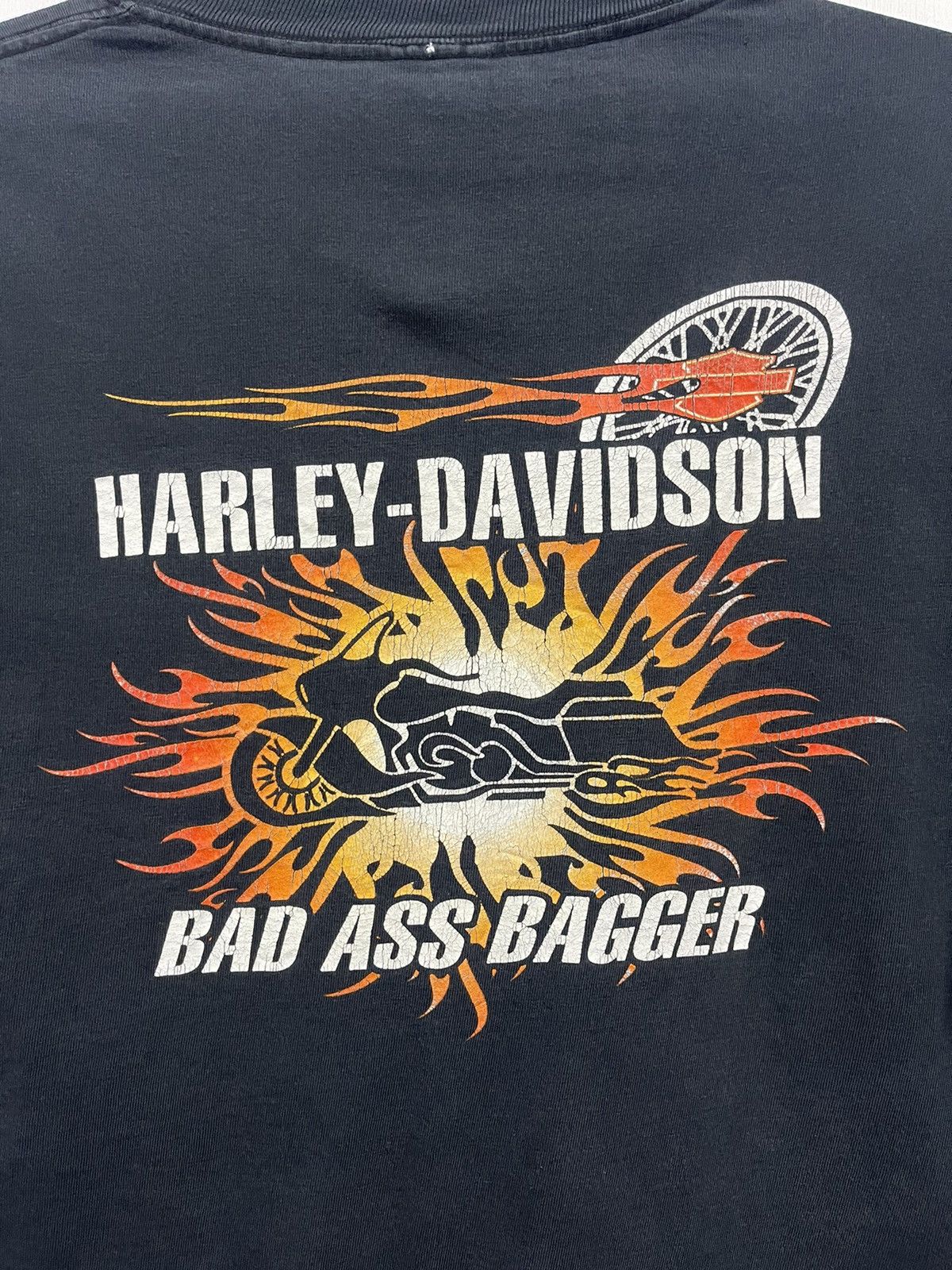 Vintage Vintage Harley Davidson Distressed Bad Ass Bagger T Shirt | Grailed