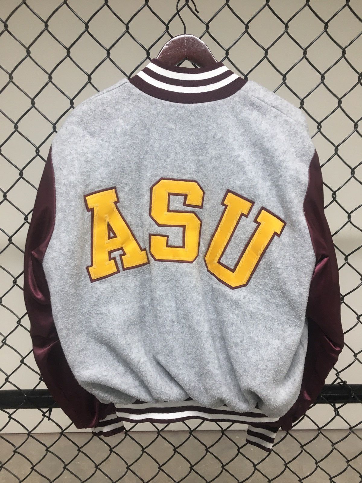 Vintage ASU Arizona State made in USA varsity jacket satin sleeves ...