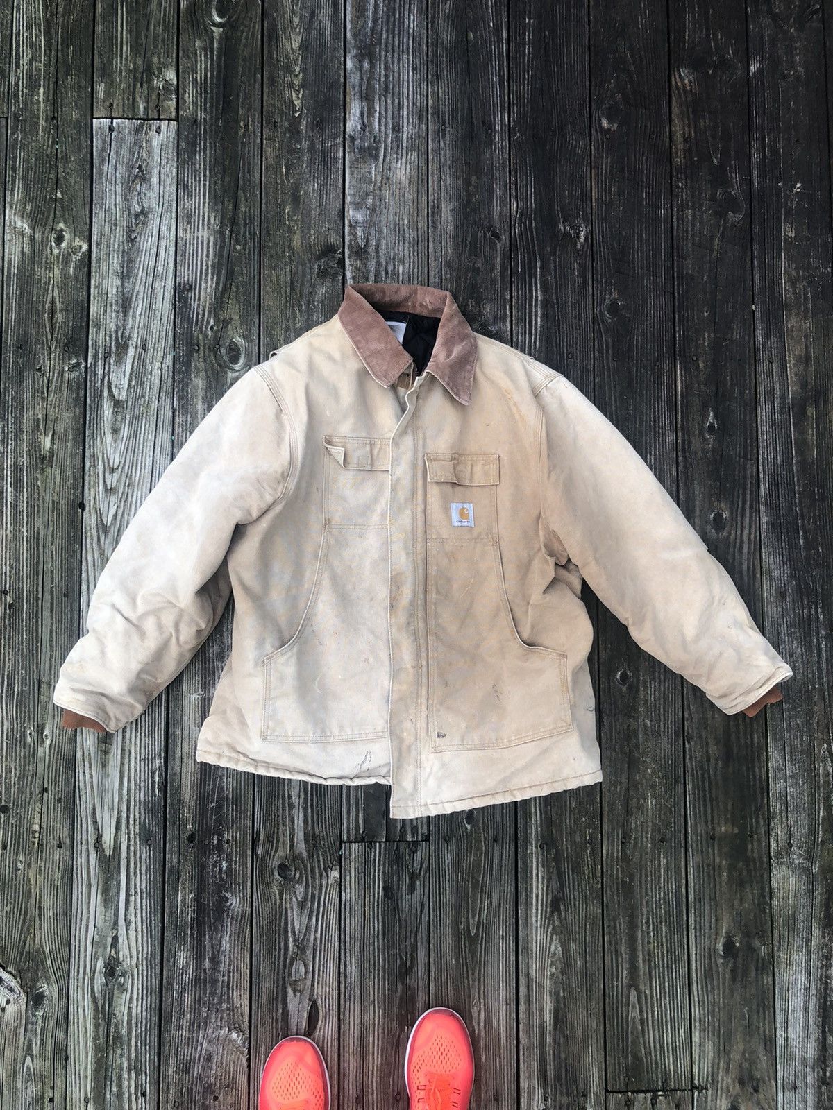 Vintage Worn and Faded Distressed CARHARTT Duck Canvas Jacket | Grailed