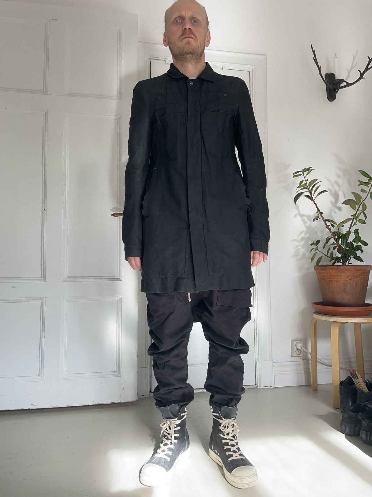 Rick Owens Drkshdw Black lab coat | Grailed
