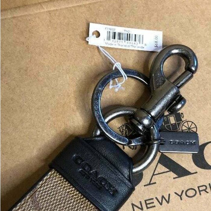 Coach Coach Signature Coated Canvas & Leather CC Lg Loop Key fob | Grailed