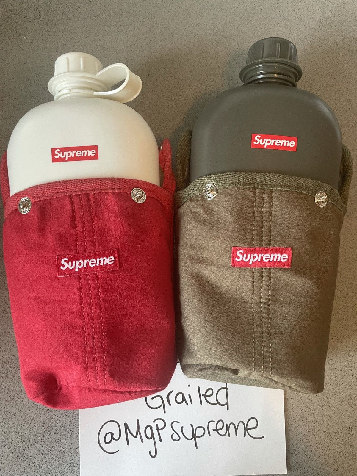 Supreme White and green supreme basic water canteen pack | Grailed