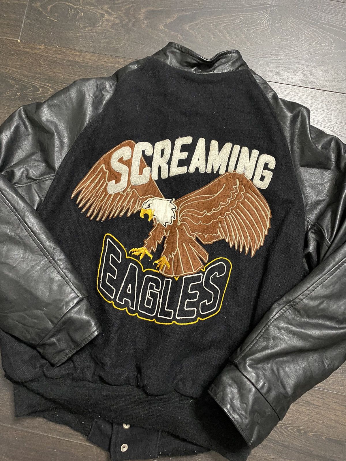 Vintage Vintage 90’s Varsity Letterman Jacket “Screaming Eagle” | Grailed