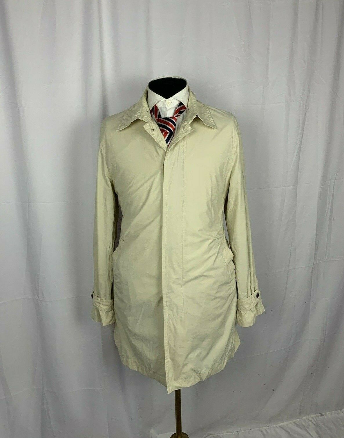 Hackett Hackett Packable Lightweight Beige Overcoat Jacket | Grailed