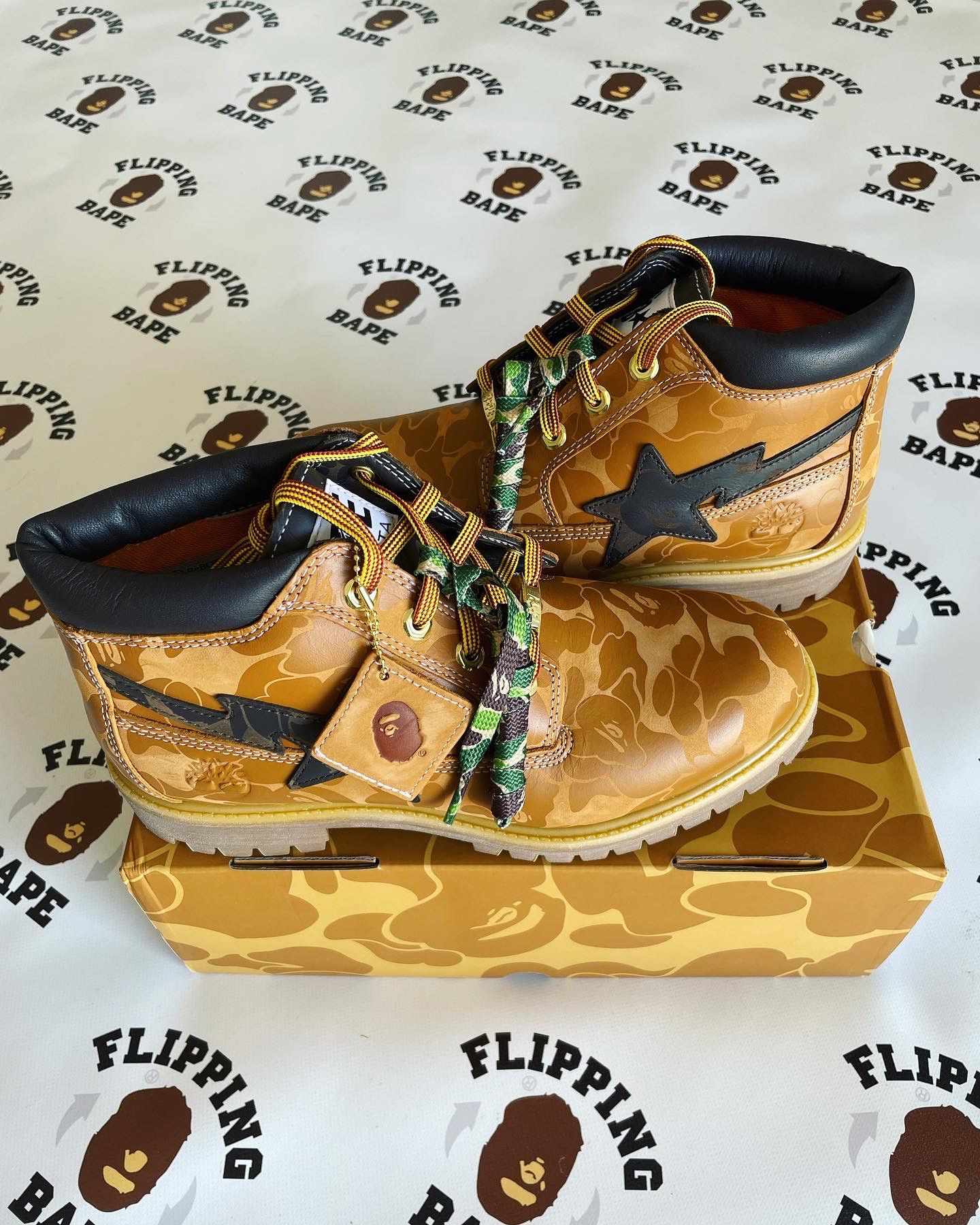 Bape × Timberland BAPE X TIMBERLAND CHUKKA BOOTS YELLOW | Grailed