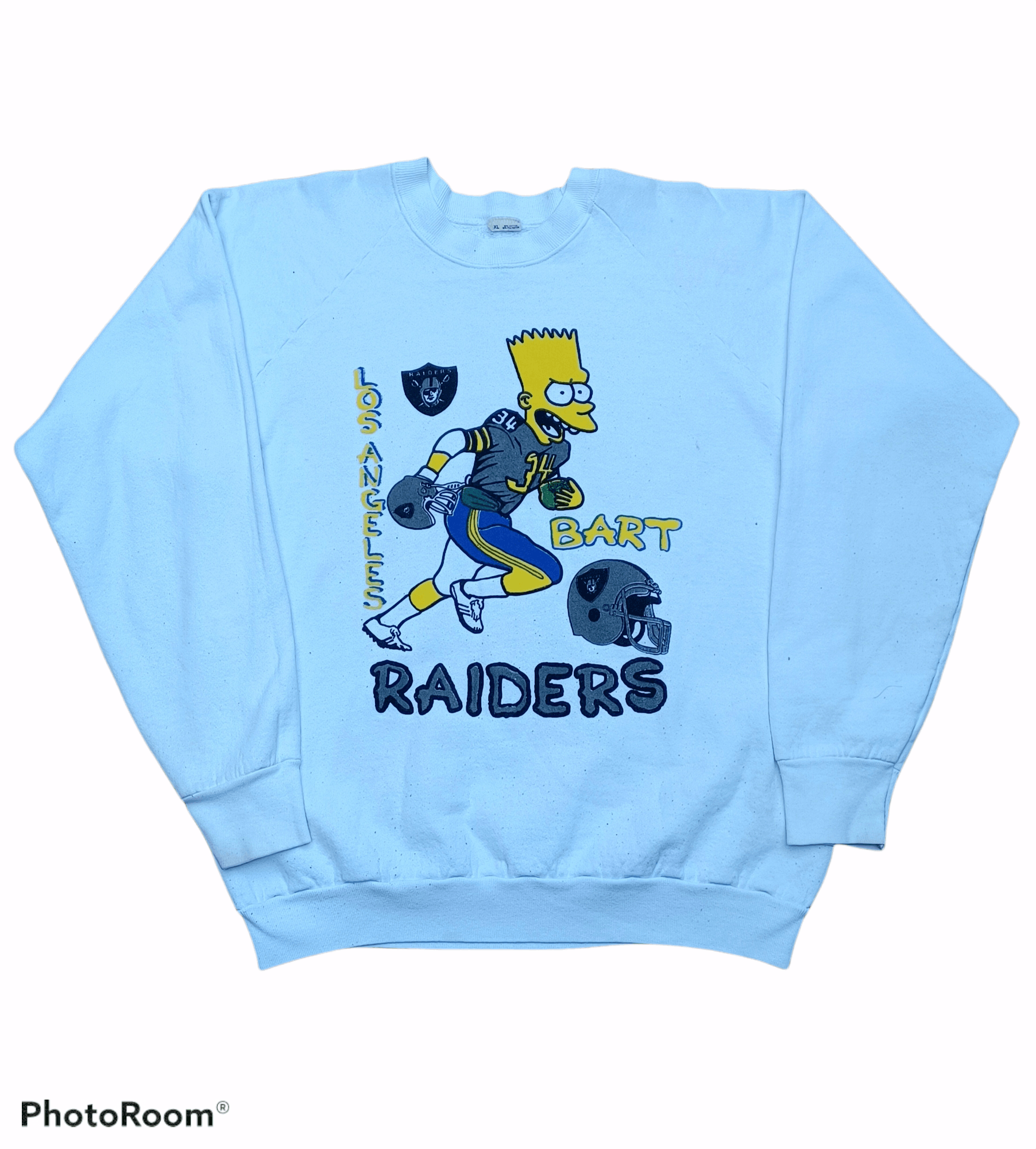 Oakland Raiders × The Simpsons × Vintage Vintage 90's LA Raiders Bart ...