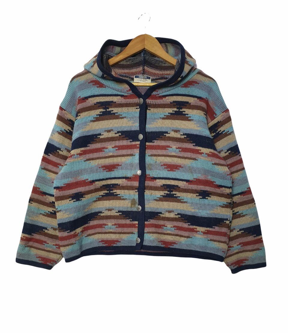 Vintage Toroppo Navajo Native Tribes Knit Button Hoodie Sweater | Grailed