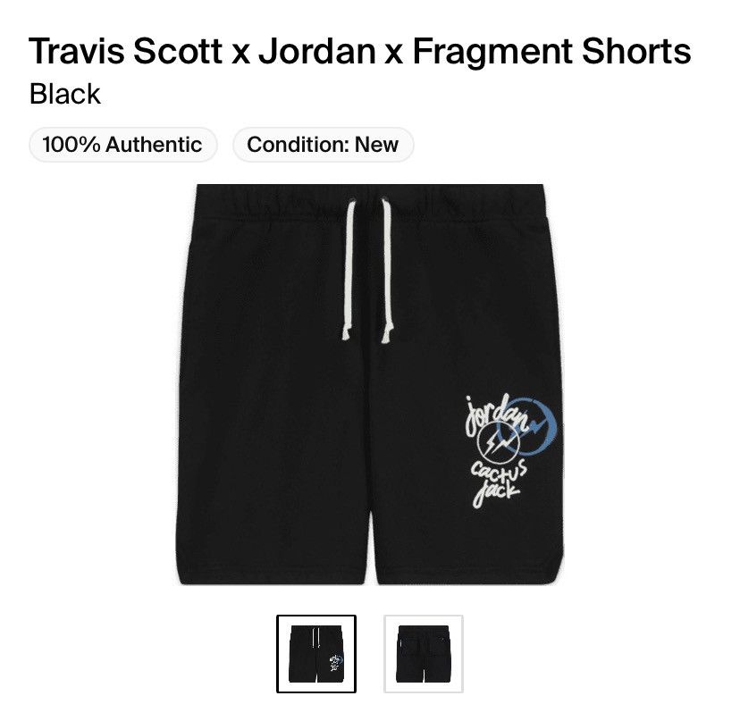 Travis Scott JORDAN X FRAGMENT TRAVIS SCOTT CACTUS JACK SHORTS SIZE M ...