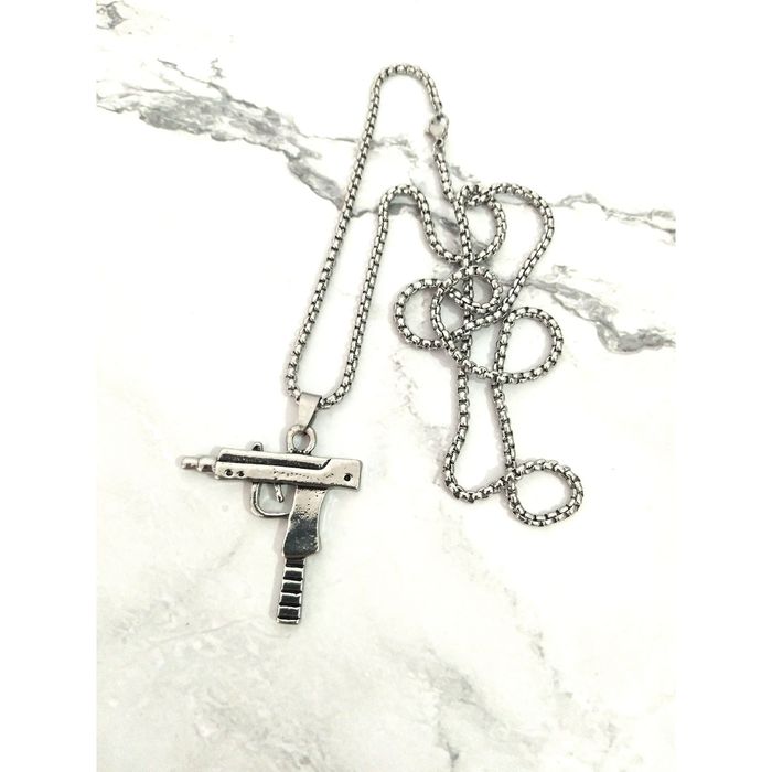 Vintage Silver Machine Gun Vintage Pendant Necklace | Grailed