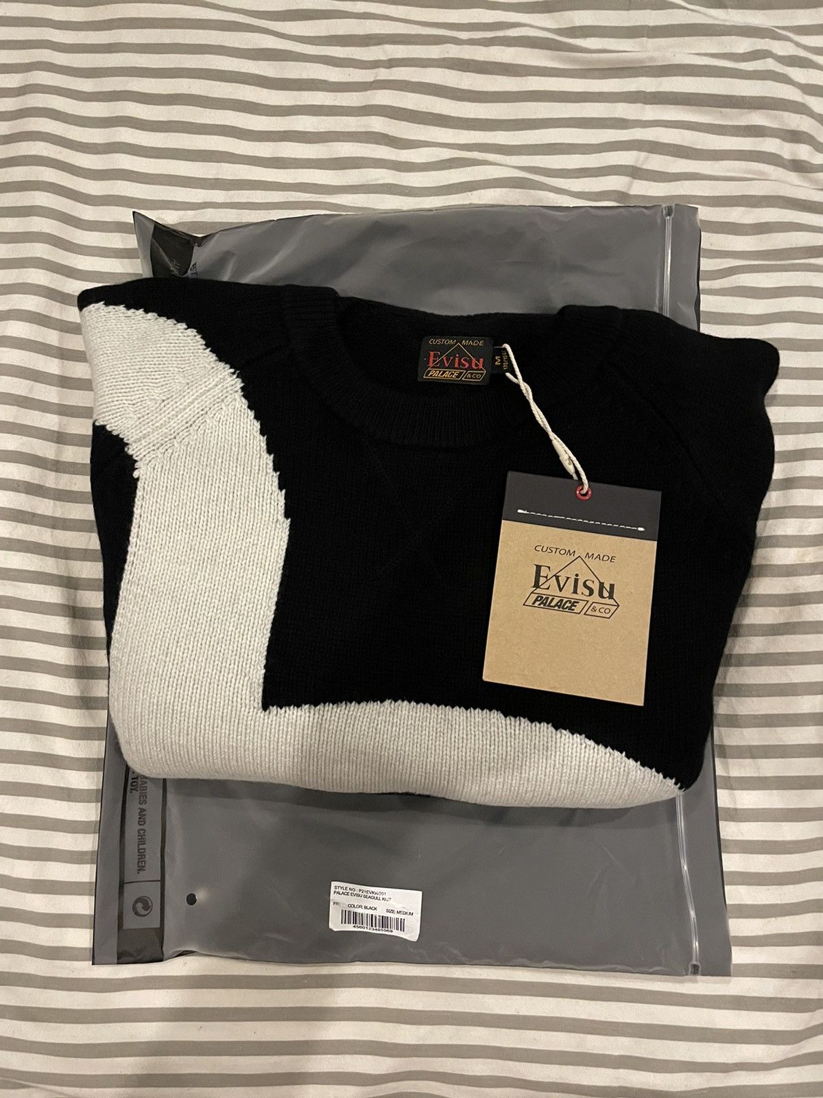 Evisu × Palace PALACE EVISU Seagull Knit Sweater | Grailed