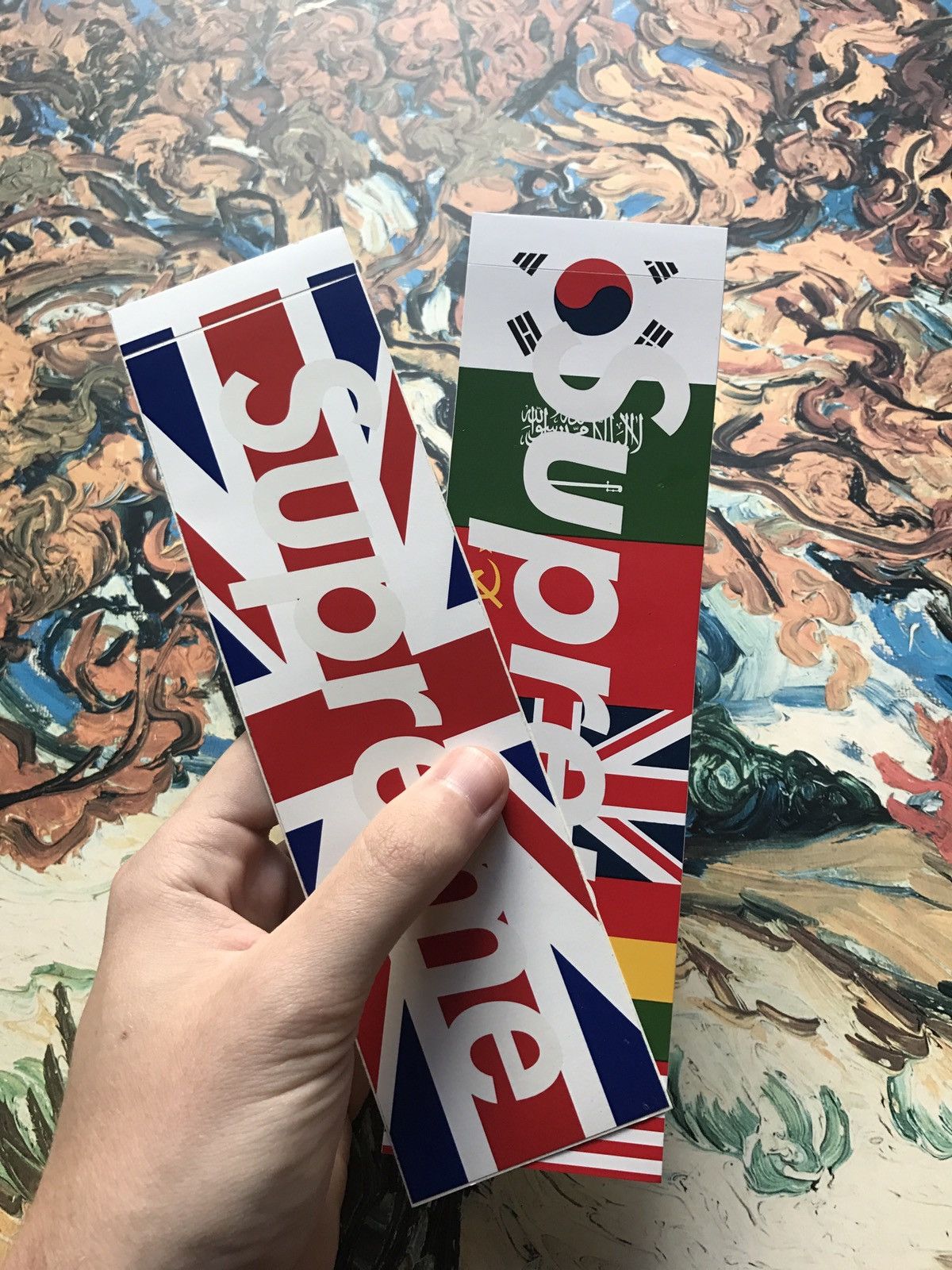 Supreme Union Jack + Flags Box Logo Stickers | Grailed