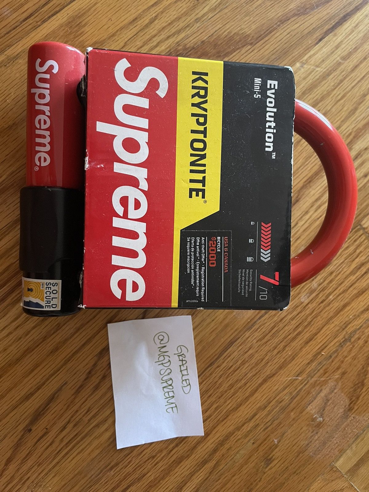 Supreme Kryptonite Evolution Mini 5 Bicycle Lock U Lock | Grailed