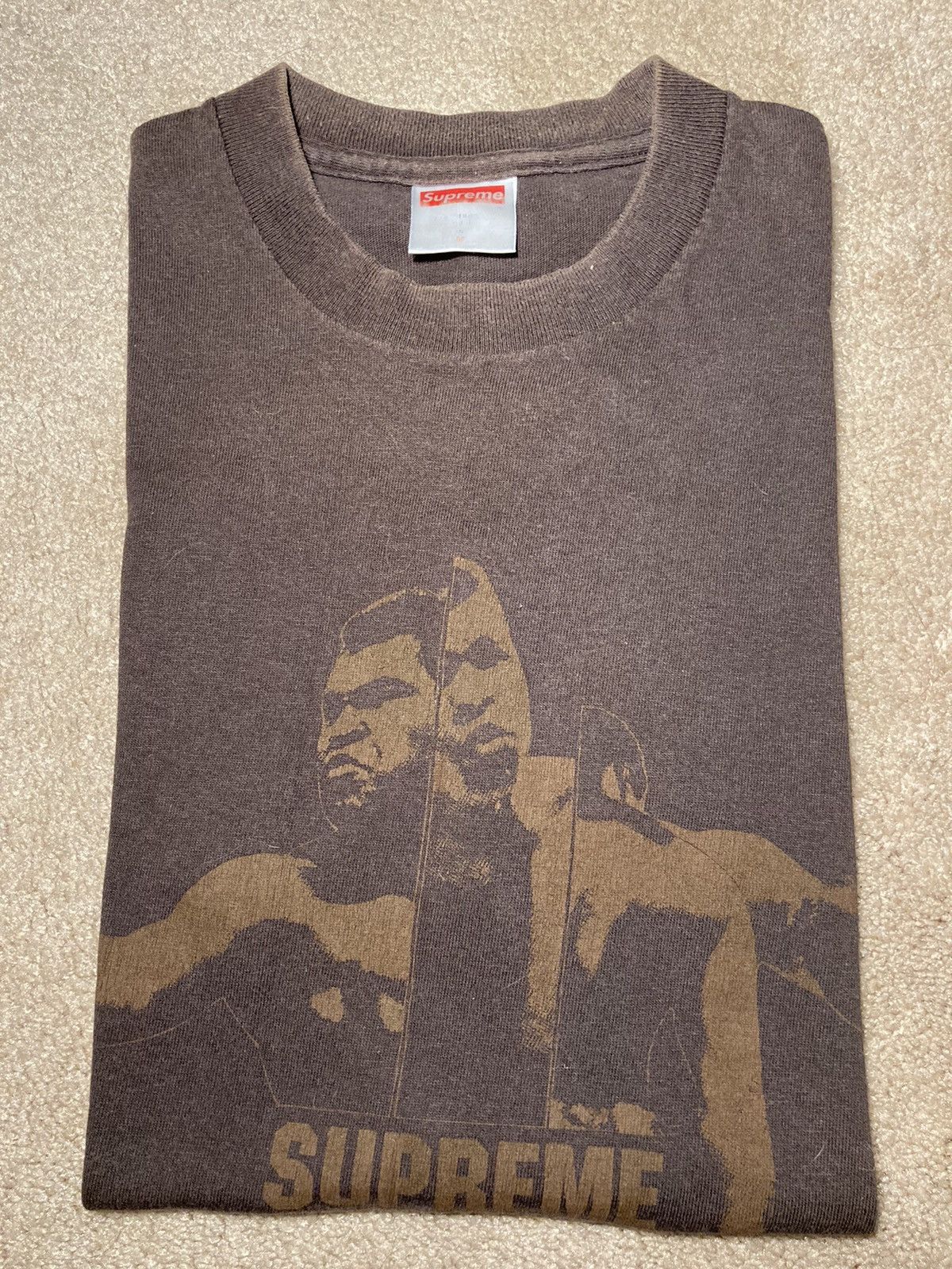 Supreme 1999 Supreme Muhammad Ali Tee Brown Medium Boxing 90s OG | Grailed