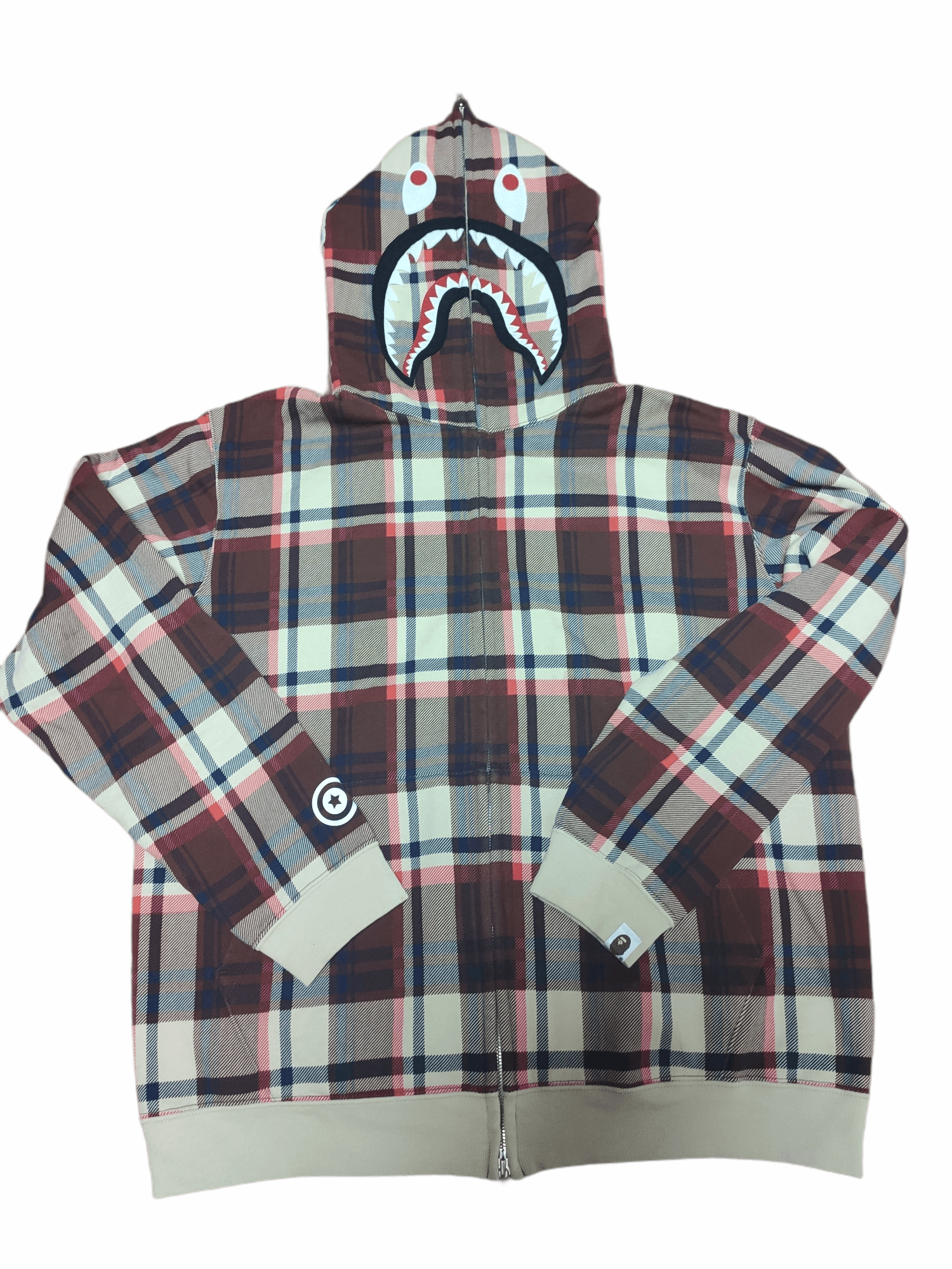 Bape × Nigo BAPE NFS limited Check Plaid shark full zip hoodie | Grailed