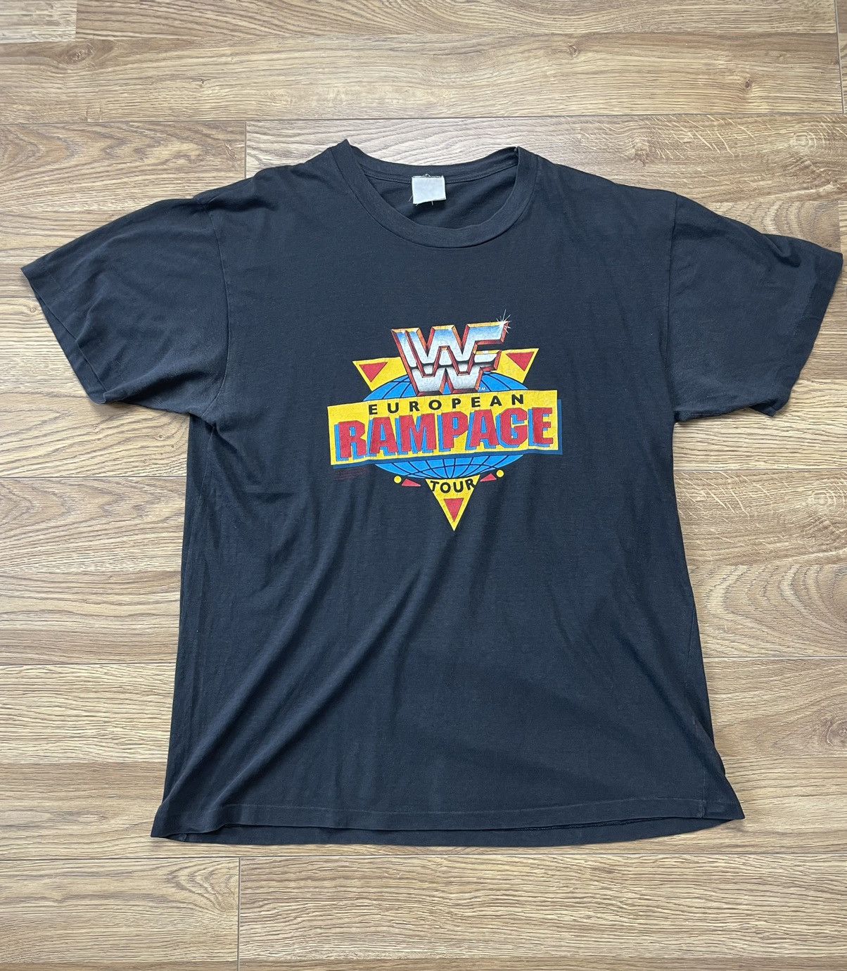 Vintage × Wwe × Wwf 91’ WWF Rampage Eu Tour Singlestitch | Grailed
