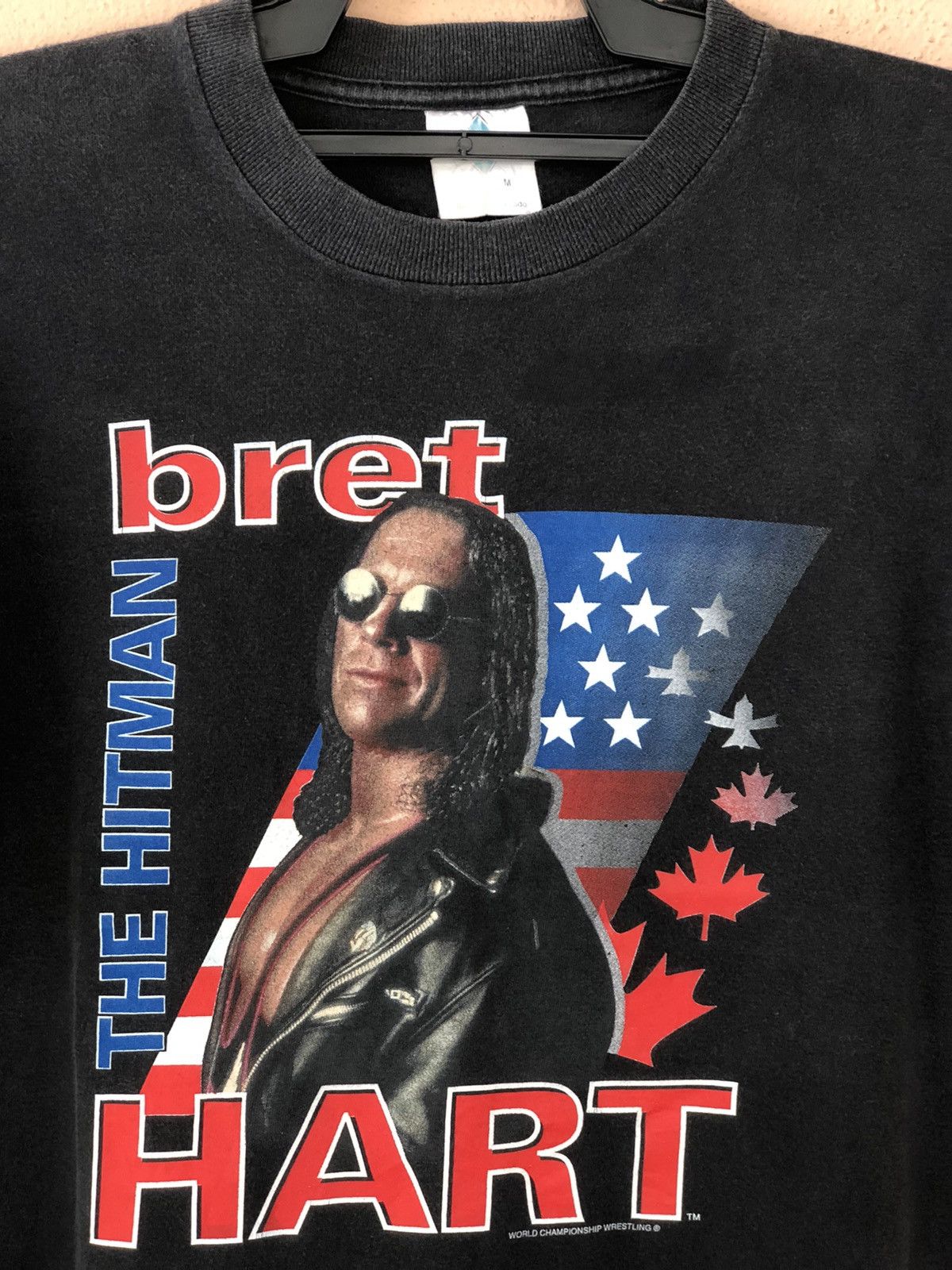 Rare × Vintage × Wwf Vintage 90s Bret Hart THE HITMAN Wrestling Tee | Grailed