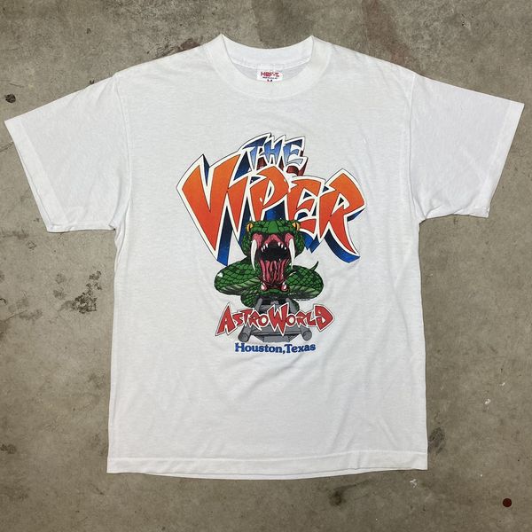 Vintage 1989 The Viper Astroworld Six Flags Park Ride T-Shirt | Grailed