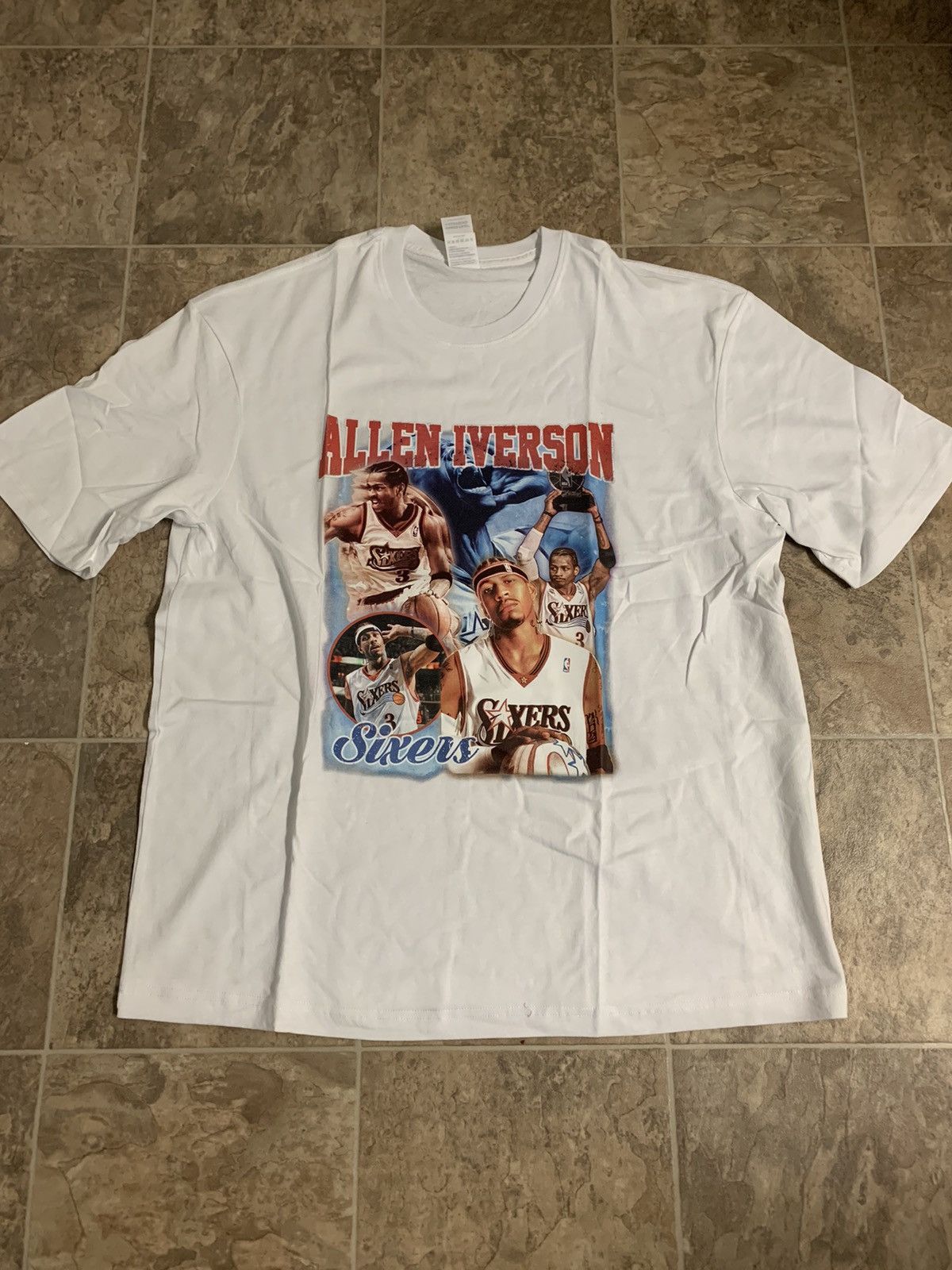 NBA Deadstock Retro Allen Iverson Multi Graphic Tee | Grailed