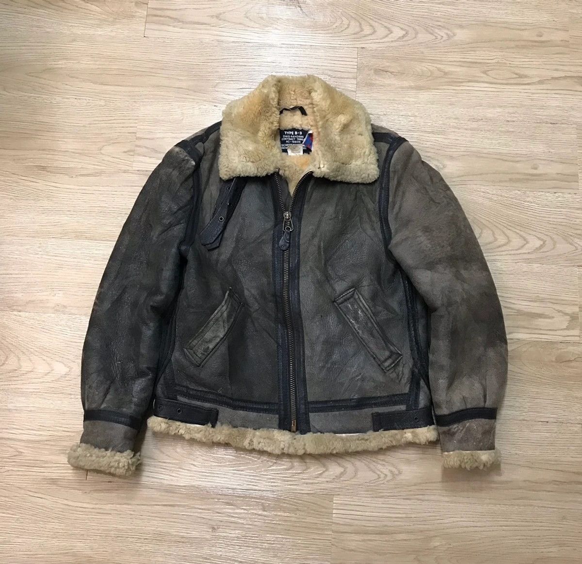 B 3 × Leather Jacket × Schott Vintage SCHOTT Bros USAF Type B3 ...