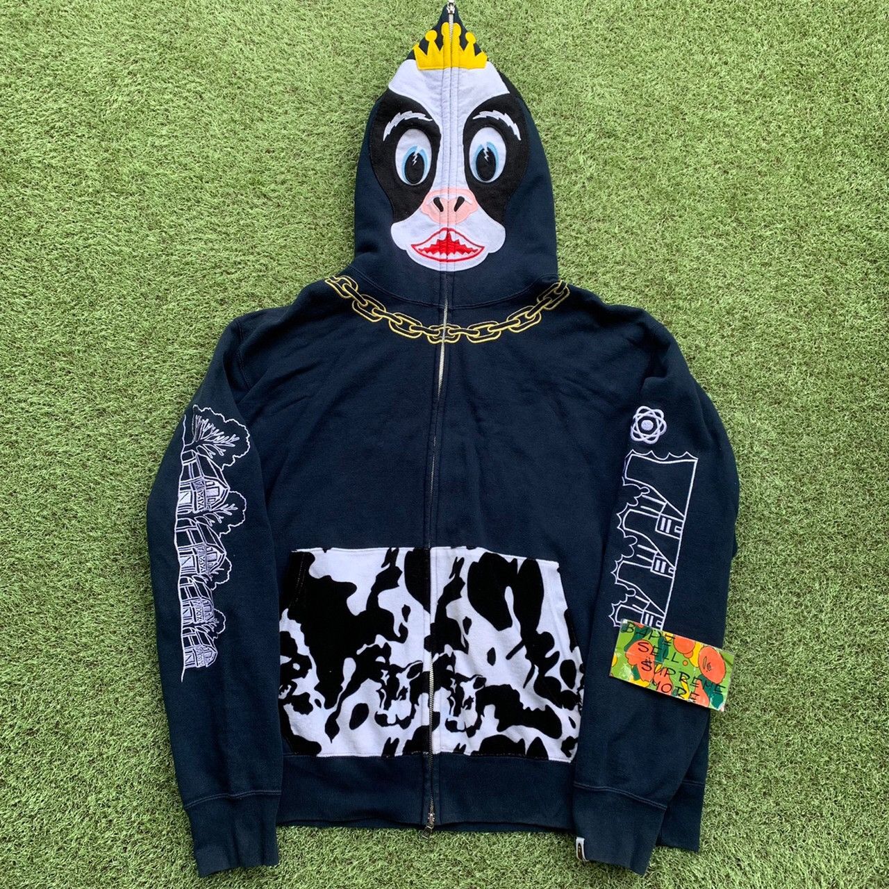 Bape BAPE cow full zip hoodie Navy | Grailed