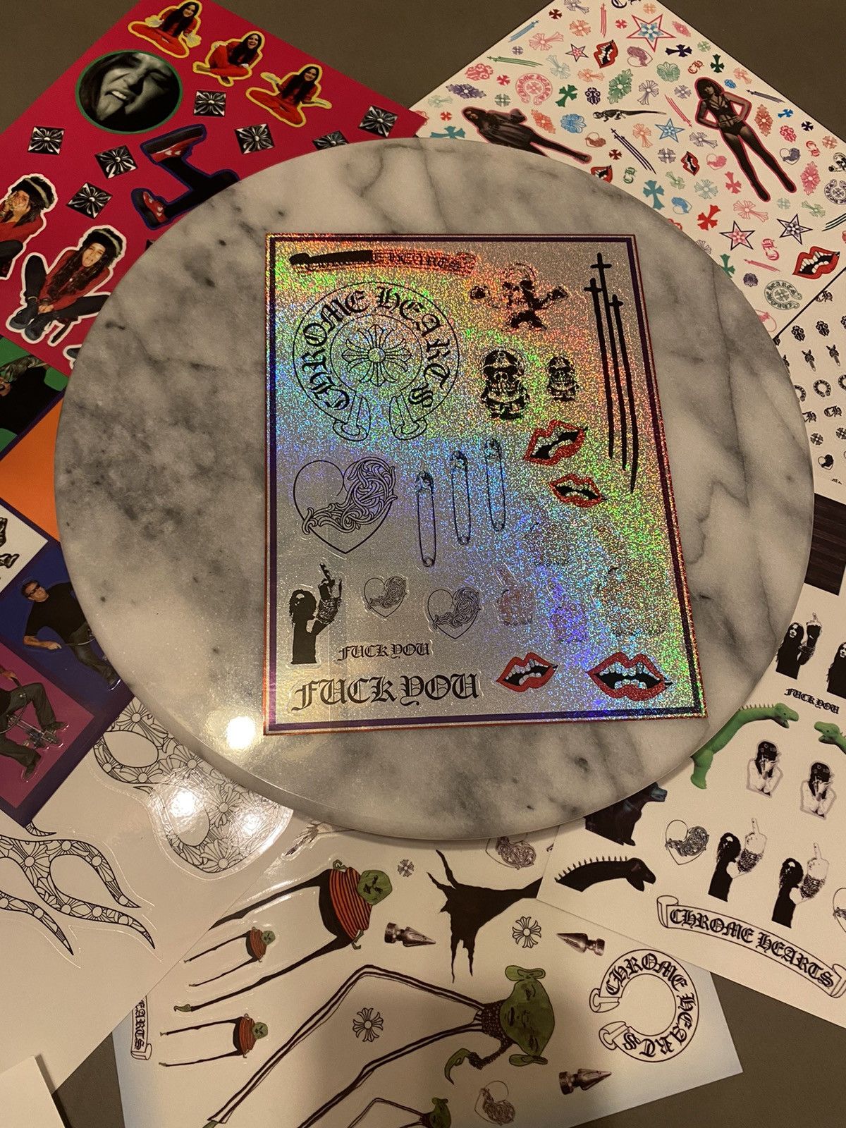 Chrome Hearts Chrome Hearts Iridescent Classic Mouth Sticker Set | Grailed