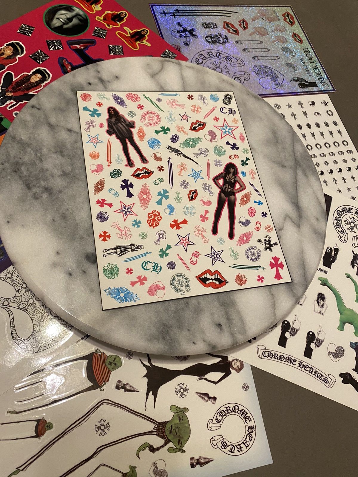 Chrome Hearts Chrome Hearts Multicolor Sticker Sheet | Grailed