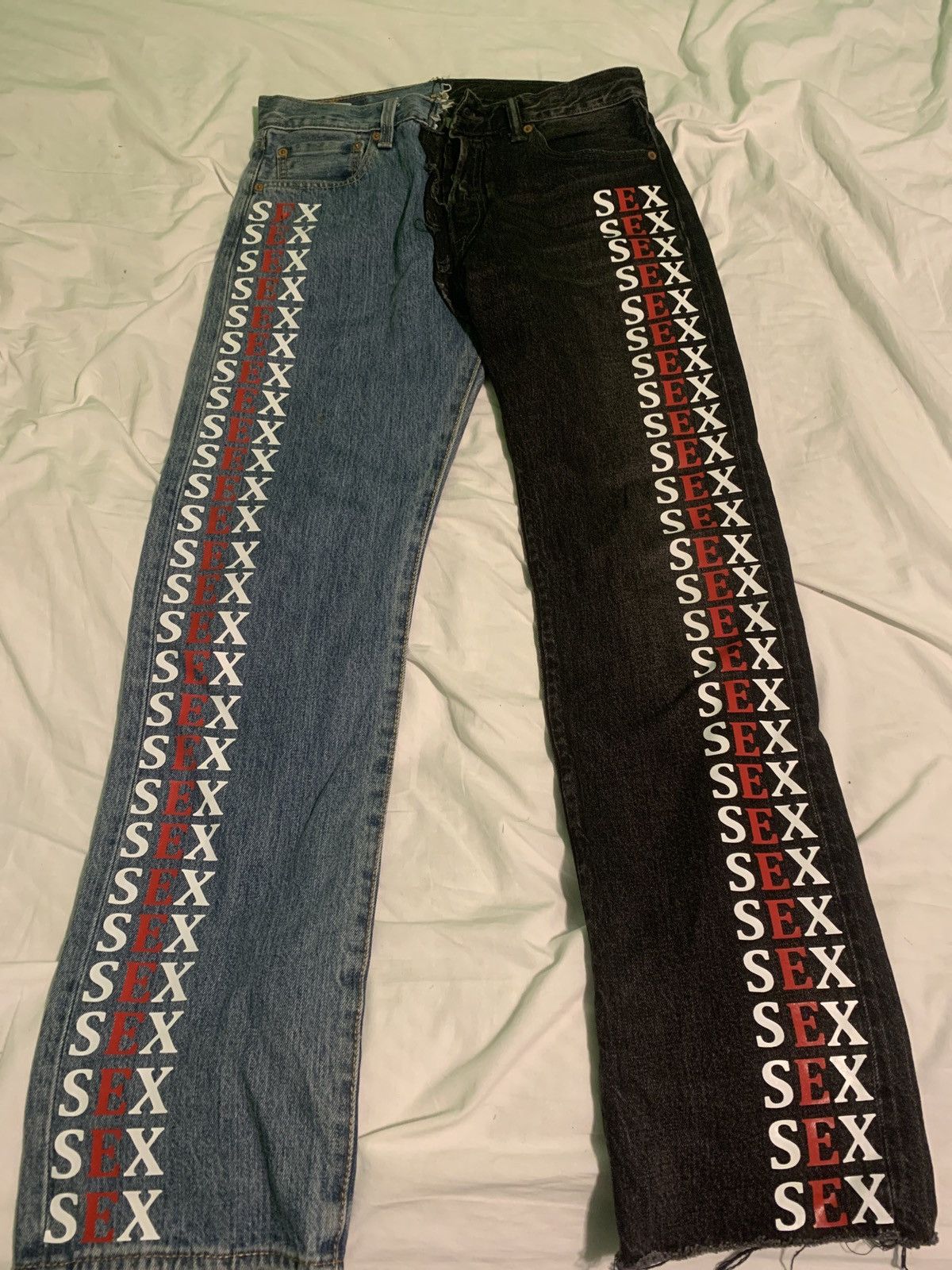 Levi's Vintage Clothing Levi’s split SEX jeans one of one | Grailed