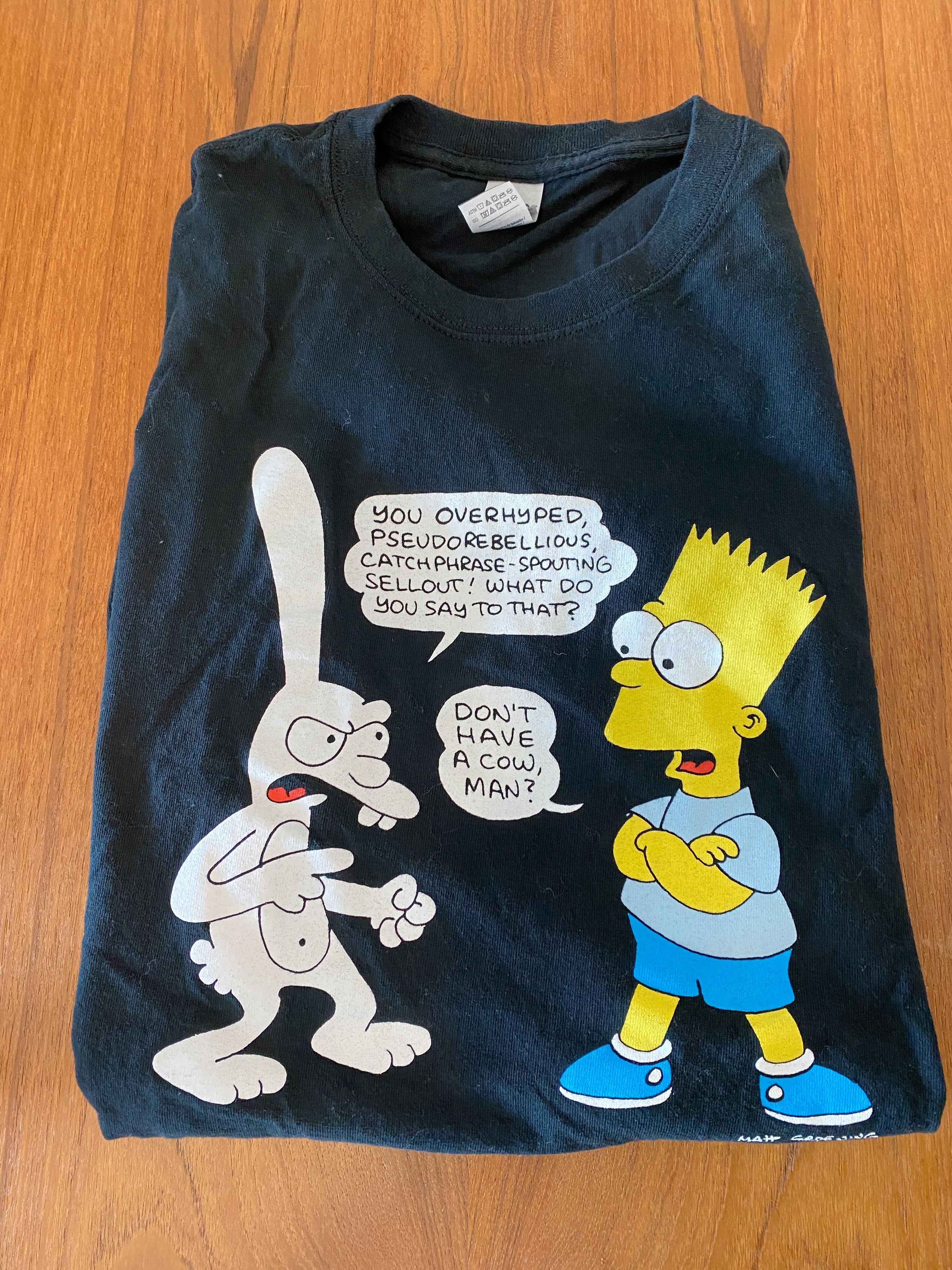 Vintage Bootleg Bart Simpson + Bongo Life in Hell t shirt | Grailed