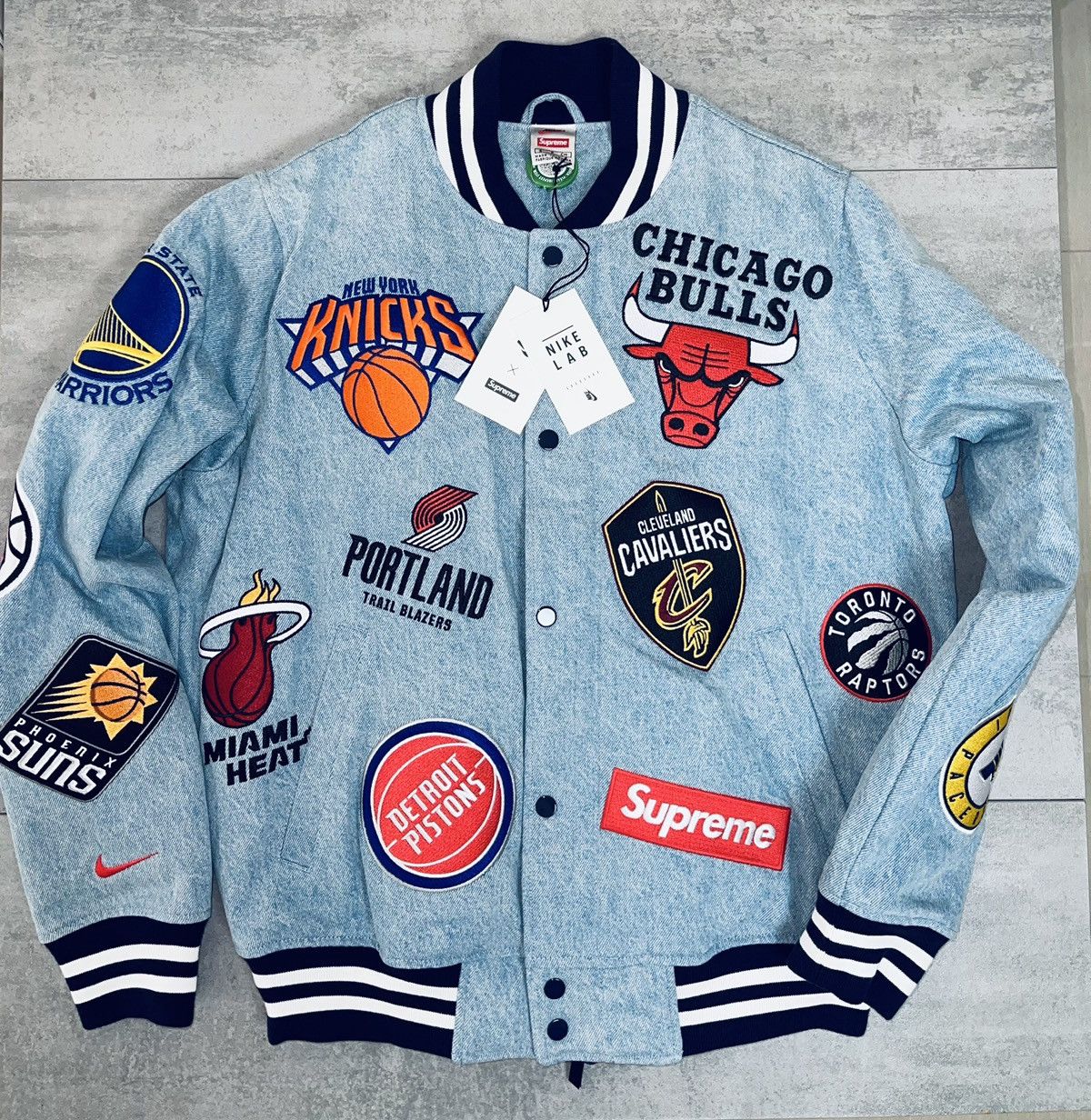 Supreme Nike Supreme NBA Team Denim Jacket New S $610 | Grailed