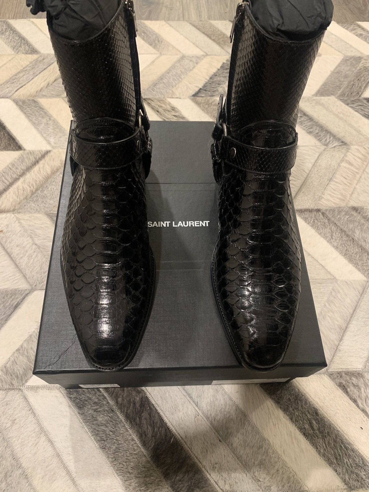 Saint Laurent Paris Saint Laurent Wyatt Python Harness Boots | Grailed