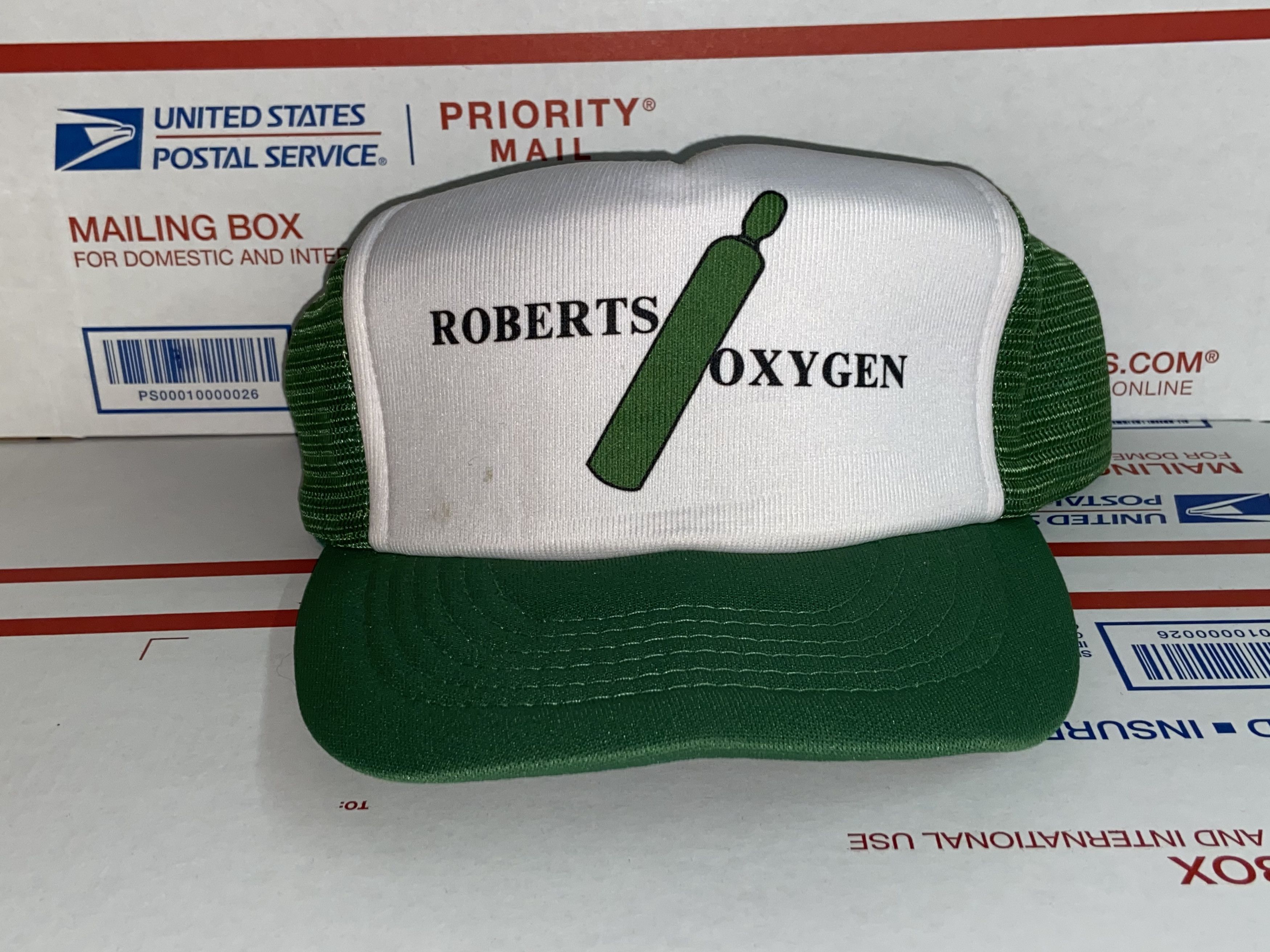 Vintage Robert Roberts Oxygen tank Logo Mesh trucker Snapback Cap | Grailed