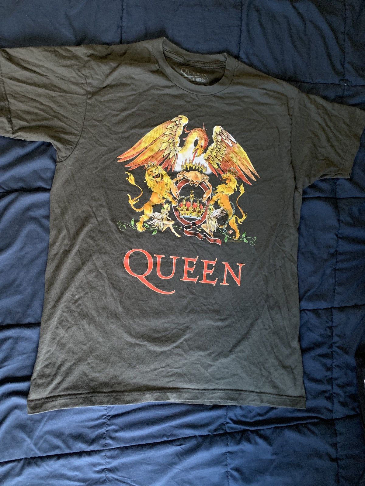 Queen Tour Tee Queen Tour Merch T-shirt Grey/Red/Yellow | Grailed